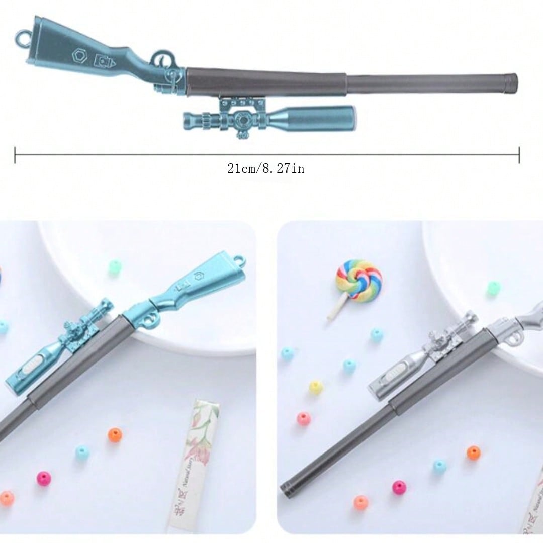3pcs Creative Led Sniper Rifle Style Ballpoint Pen, Cute Gun Shaped ...
