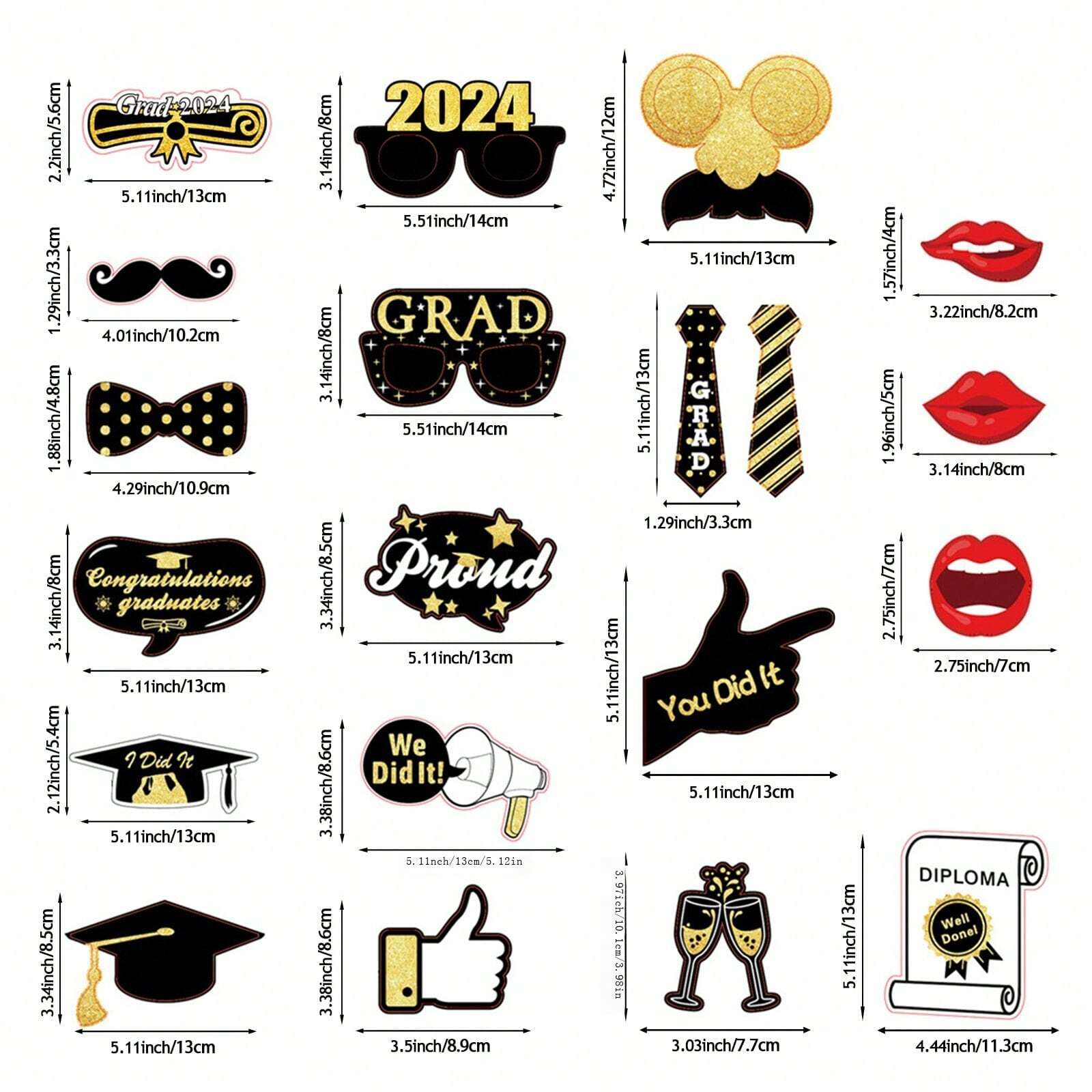 20PCS Congrats Grad Photobooth Props Happy Graduation 2024 We Are So ...