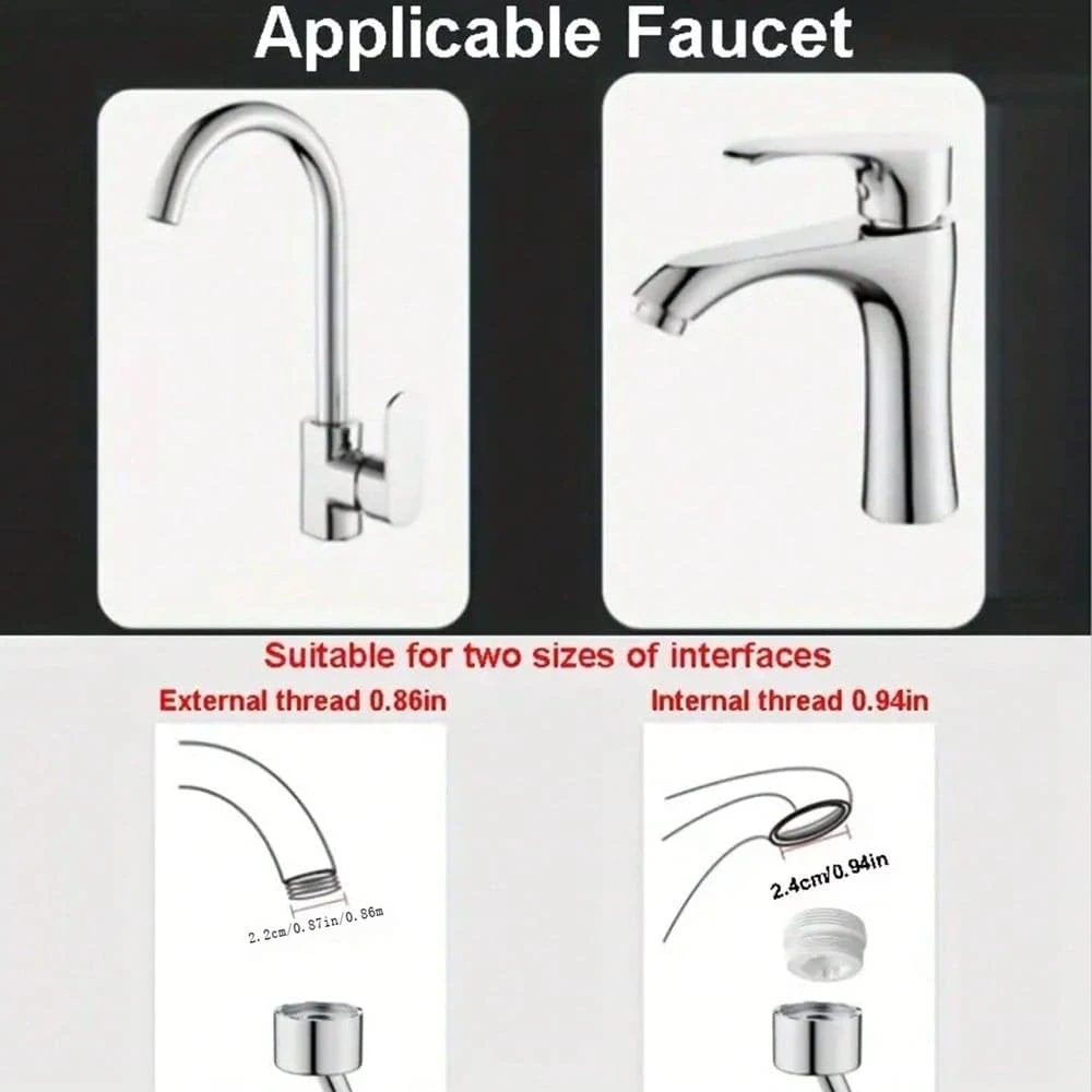 Universal 1080° Rotatable Faucet Extender, Brass Sink Faucet Aerator ...