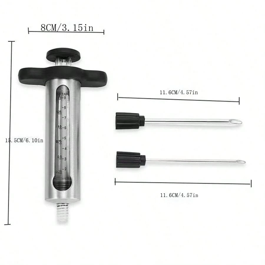Stainless Steel Meat Injector Kit For Outdoor Cooking, Turkey Marinade ...