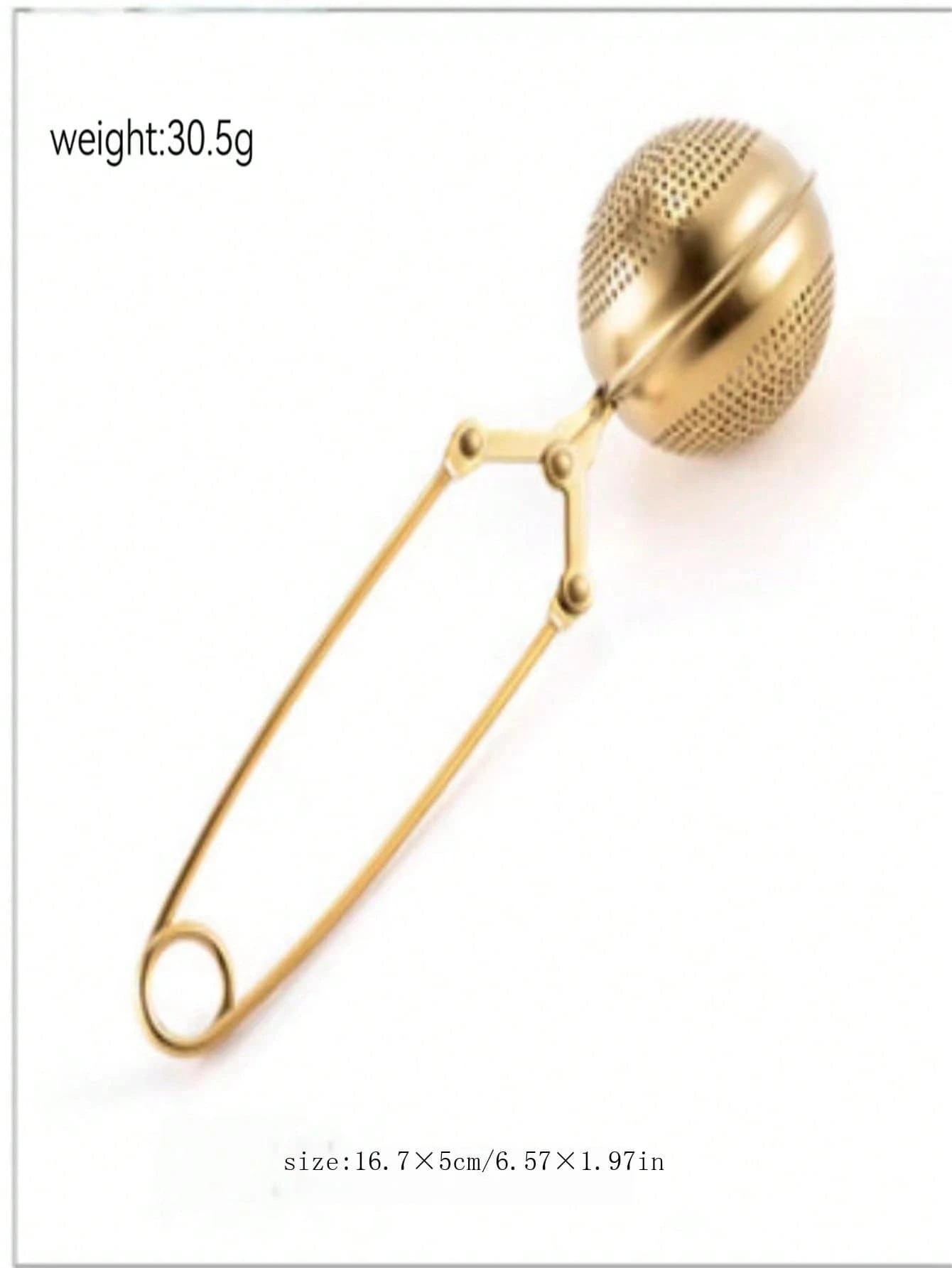 Stainless Steel Circle Tea Infuser With Handle And Gold Plating, Silver ...
