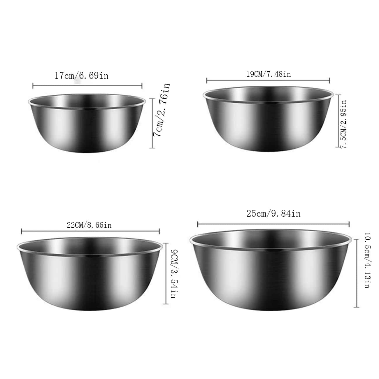 304 Stainless Steel Nesting Mixing Bowl Set, Salad Bowl For Restaurant ...