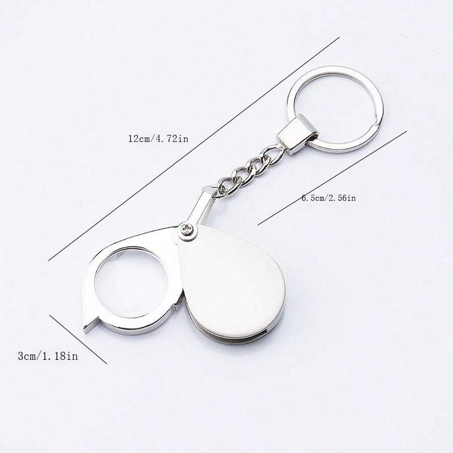 Metal Keychain Folding Magnifier With Clear 30x Glass Lens For Reading ...