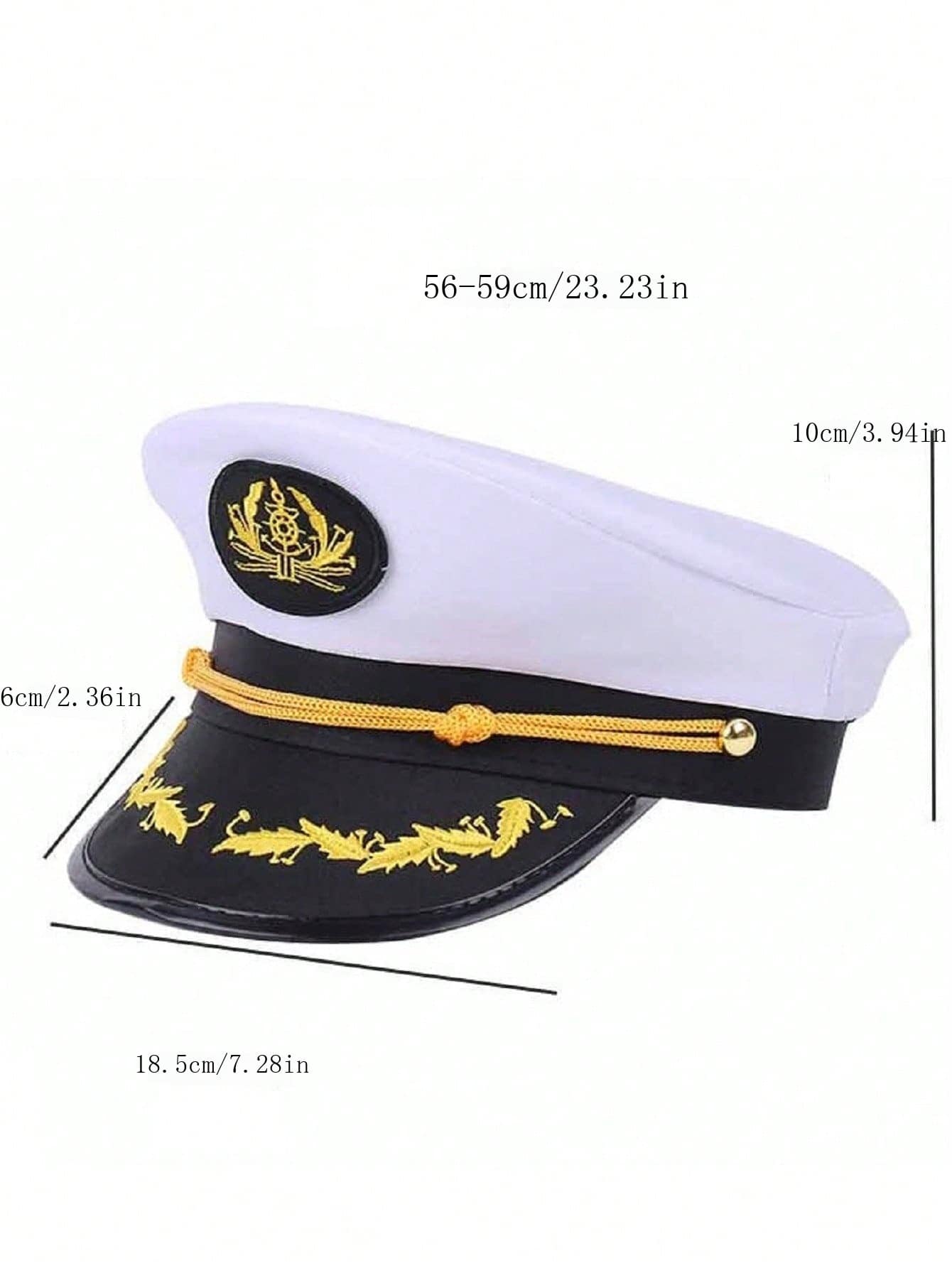 1PC Captain Hat, Men's New Hat, Cos Flight Attendant Hat, White Navy ...