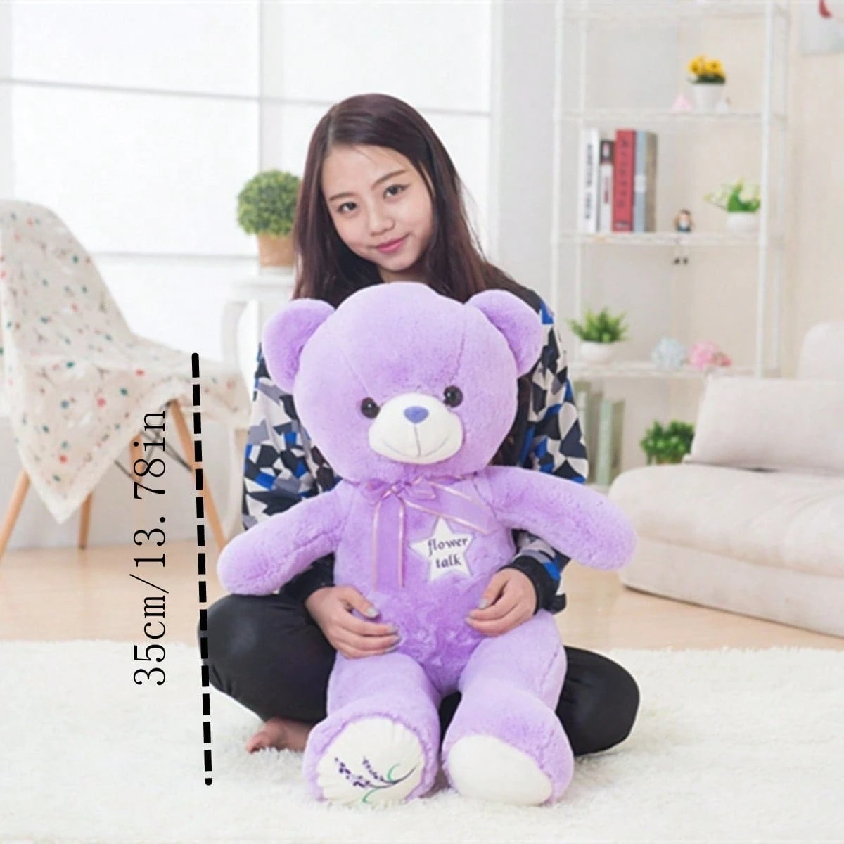 35cm Cute Purple Bear Plush Toys Stuffed Lovely Animals Teddy Bear ...