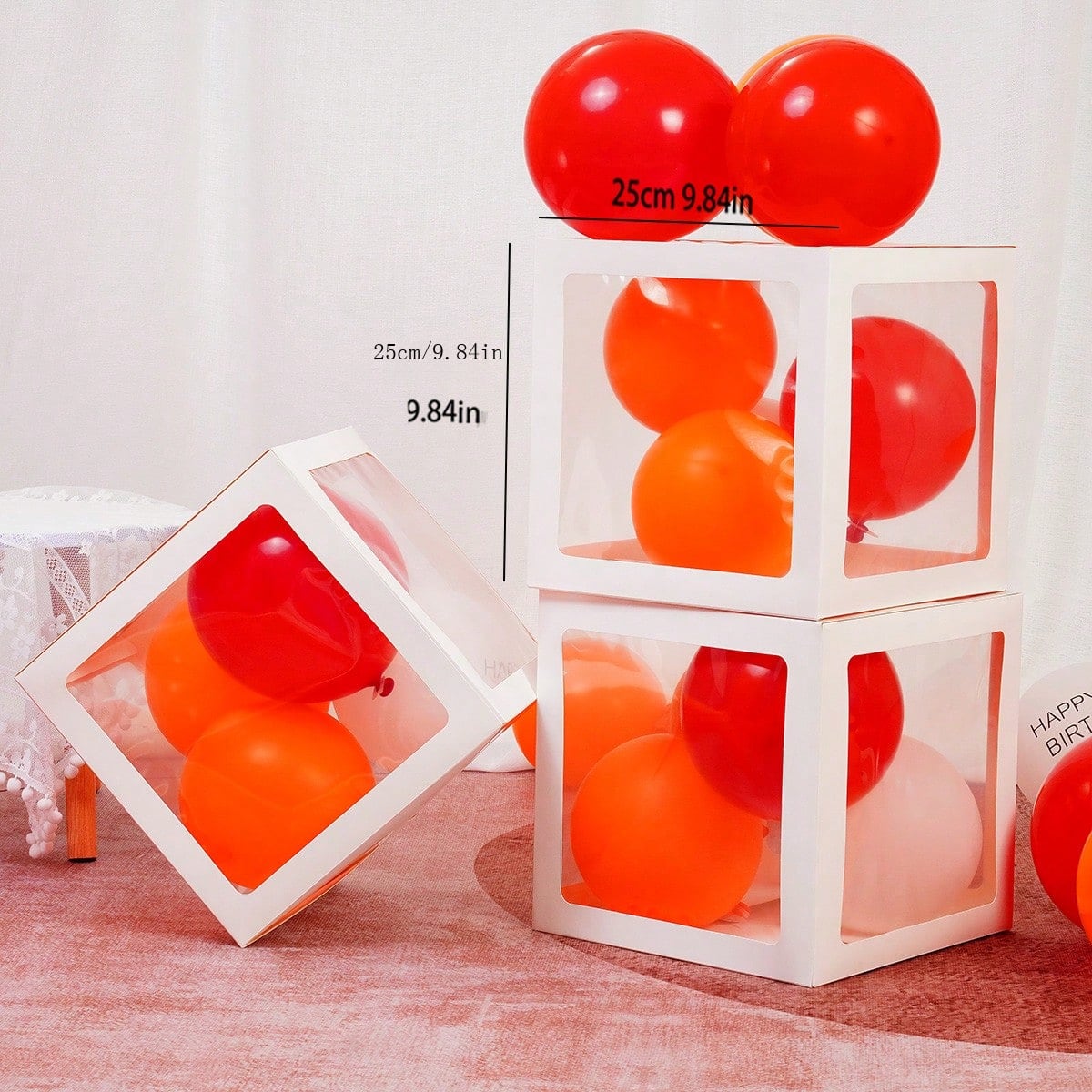 3pcs White Balloon Boxes With One Letter For Baby Shower, Birthday, And ...