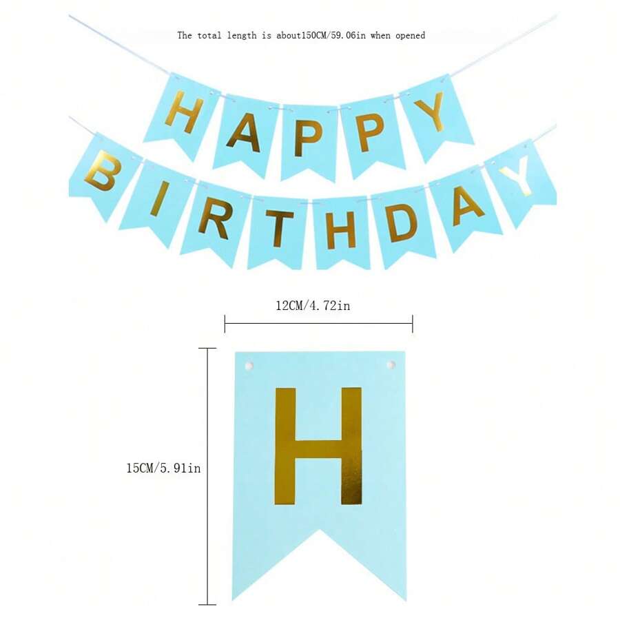 Happy Birthday Fishtail Flag Party Decoration Supplies Banners Bunting ...