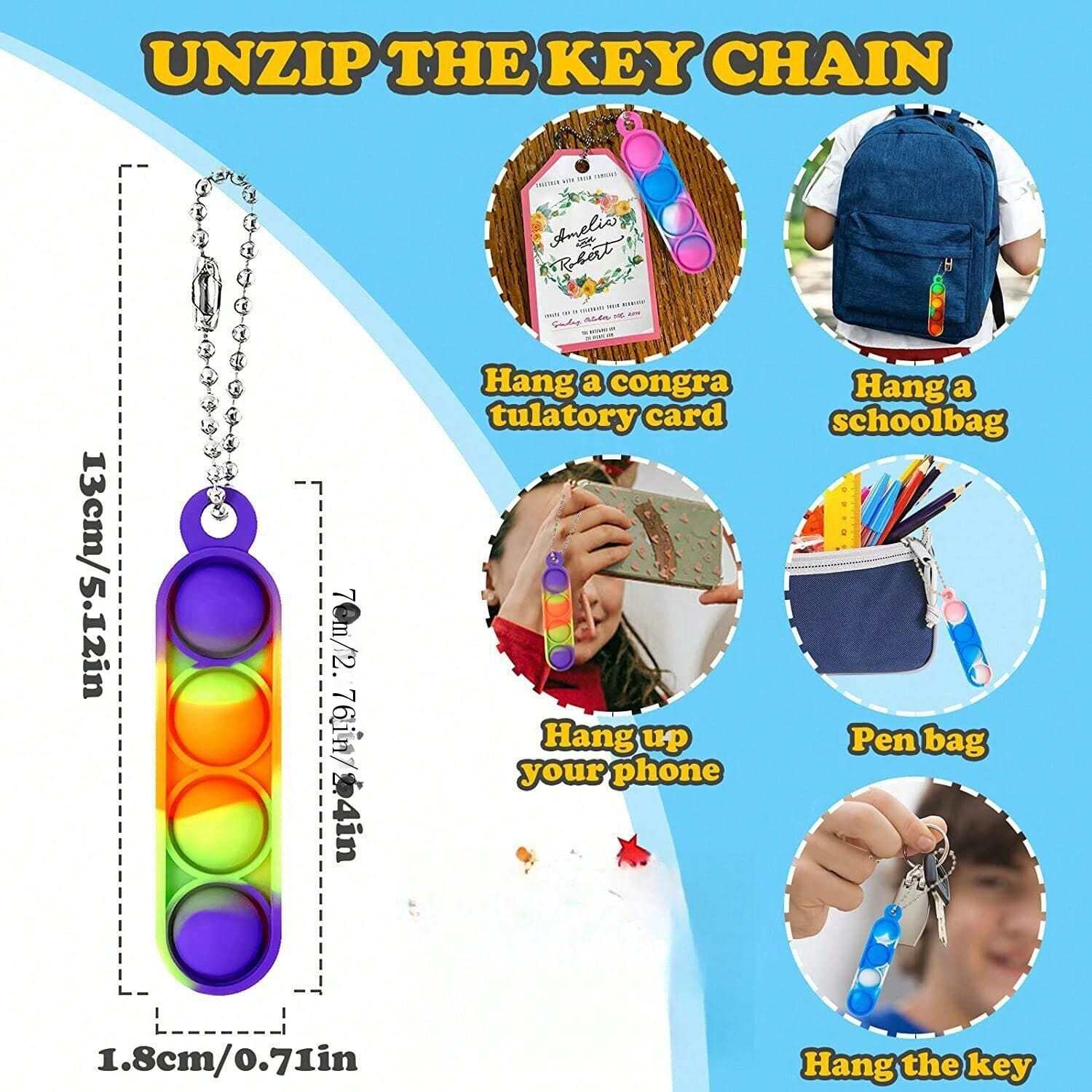 30pcs/60pcs Silicone Pop Stick Toys Colorful Pop Fidget Toys Push ...