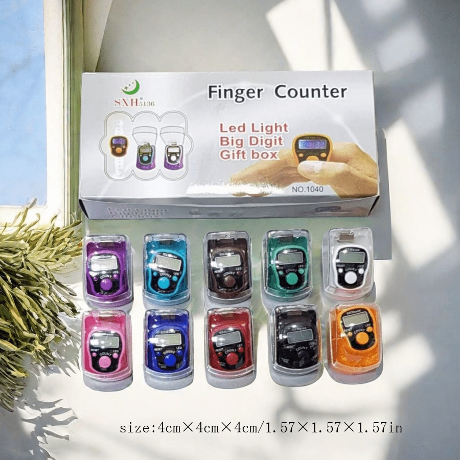 3pcs Manual Counter With Led Light Night-Luminous Ring 12 Colors ...