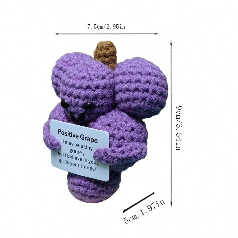 Handmade Knitted Grape Fruit Doll, Cute And Positive Plush Toy With ...