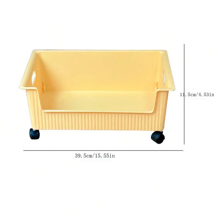 1pc Book Storage Box With Wheels For Dorm Room, Desk, School Bag, Space ...