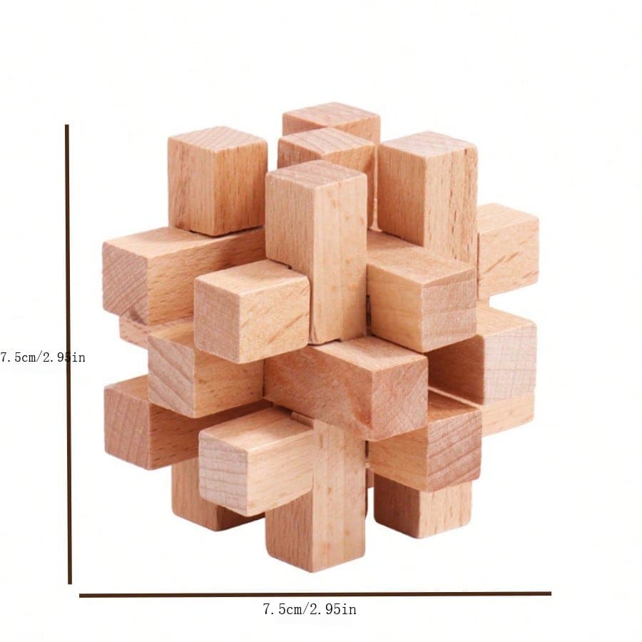 Traditional Chinese Jujube Wood Kong Ming Lock & Luban Lock ...