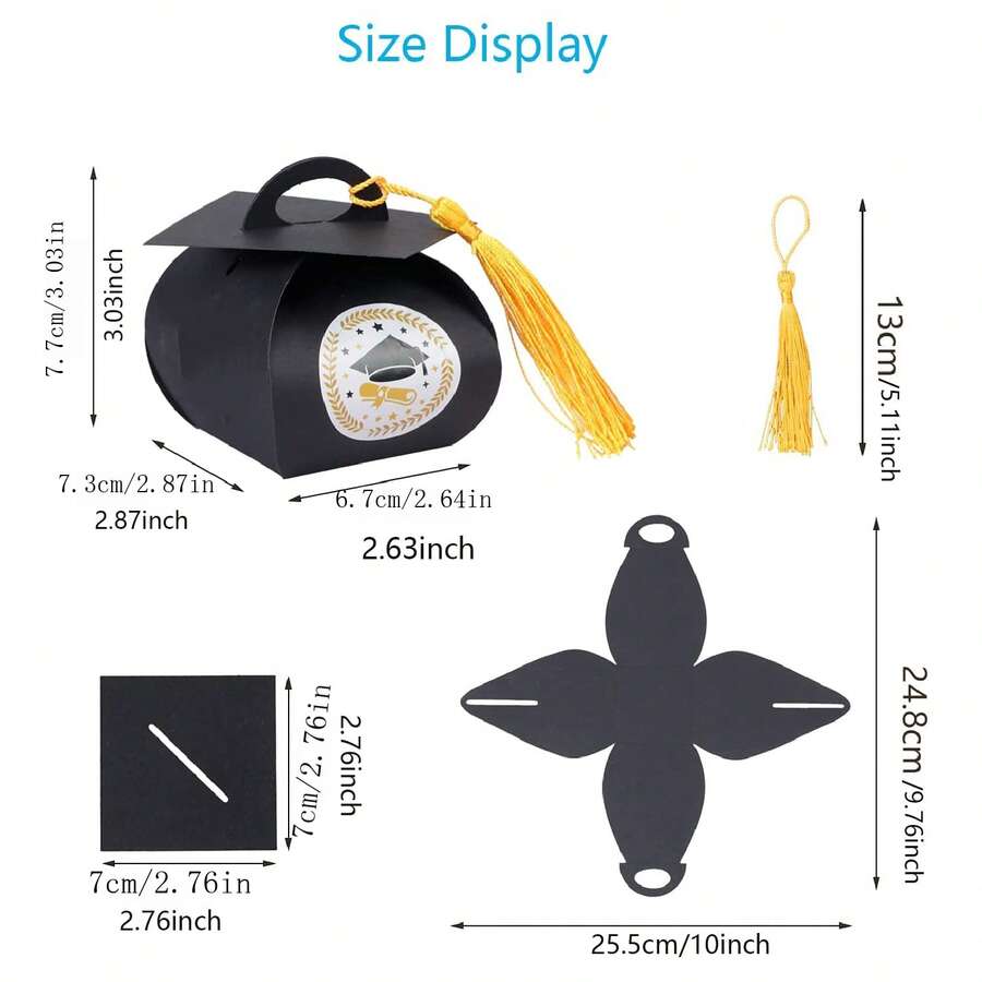 24 Pieces Graduation Candy Boxes Cap Gift Box Graduation Party Favors ...