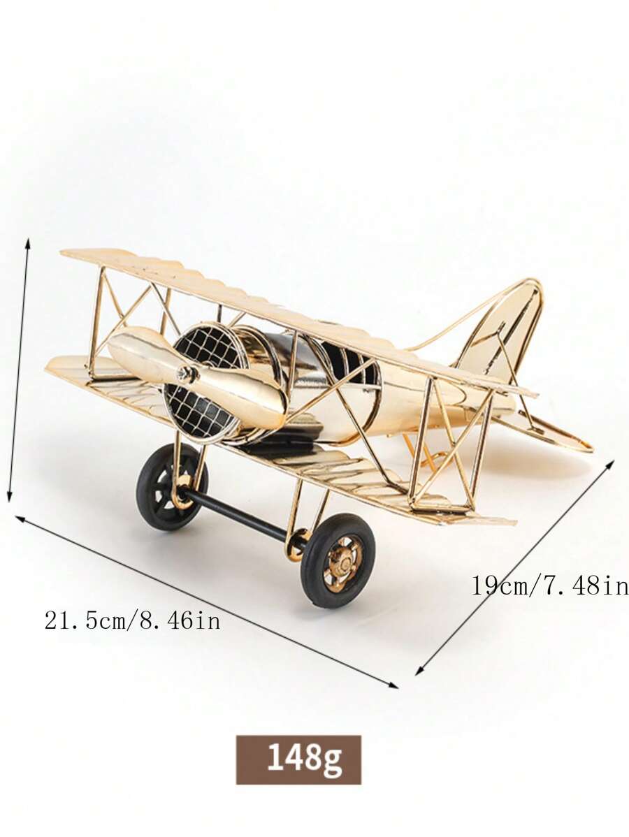 Vintage Large Size Gold-Color Metal Airplane Figure | SHEIN USA