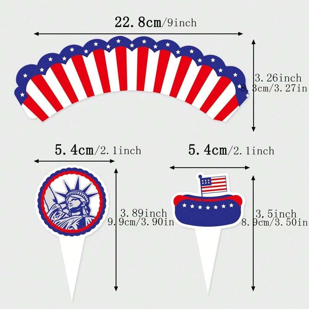 American Independence Day Cake Decorating Insert Card, 4th Of July ...