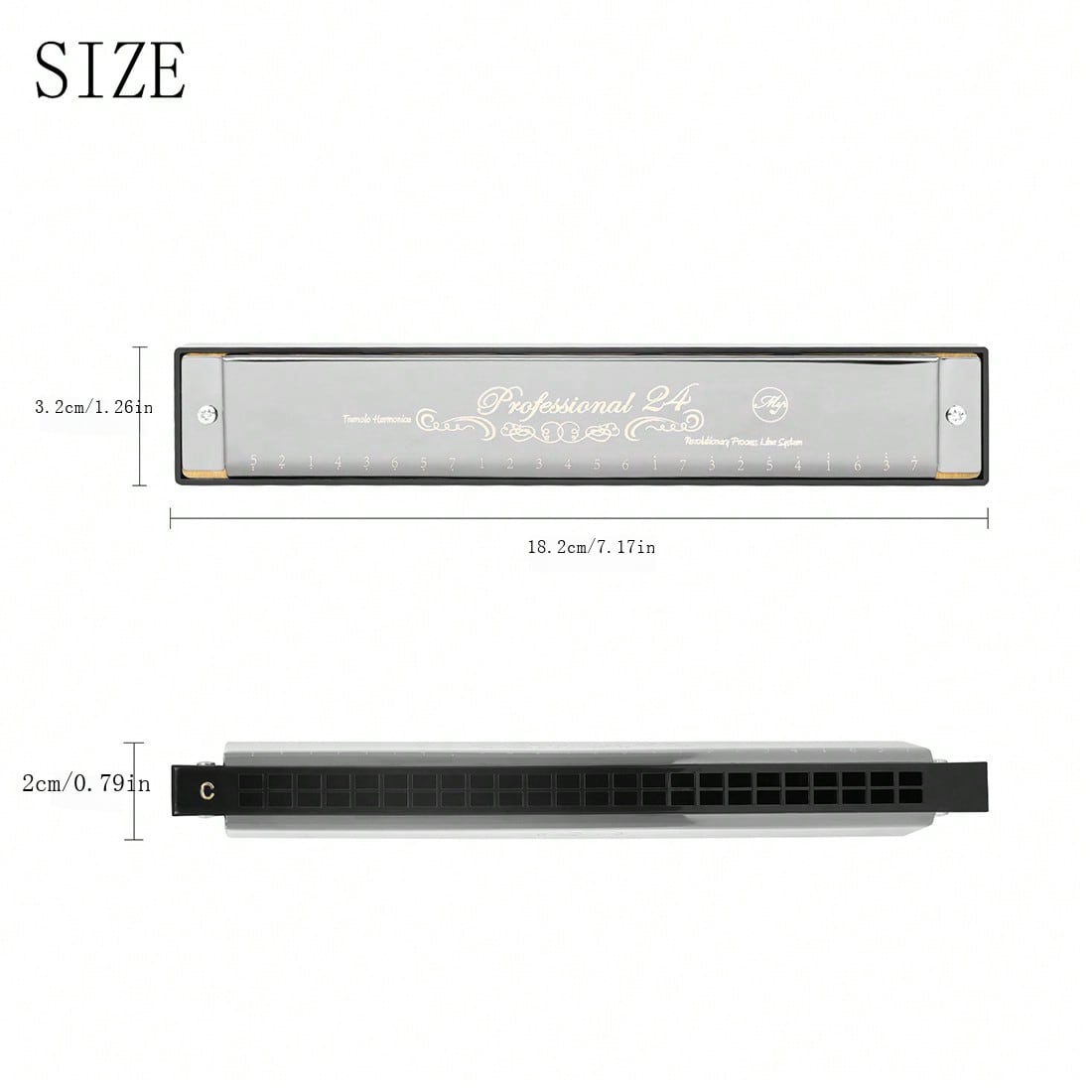 My Harmonica 24 Holes C Key Beginner Professional Performance Mouth ...