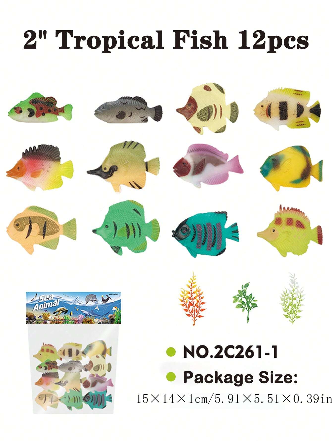 12pcs Kids' Animal Park Tropical Fish Models, Ocean Animals Aquarium ...