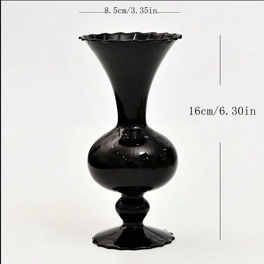 Vintage Black Glass Flower Vase For Living Room, Study, Tea Room ...