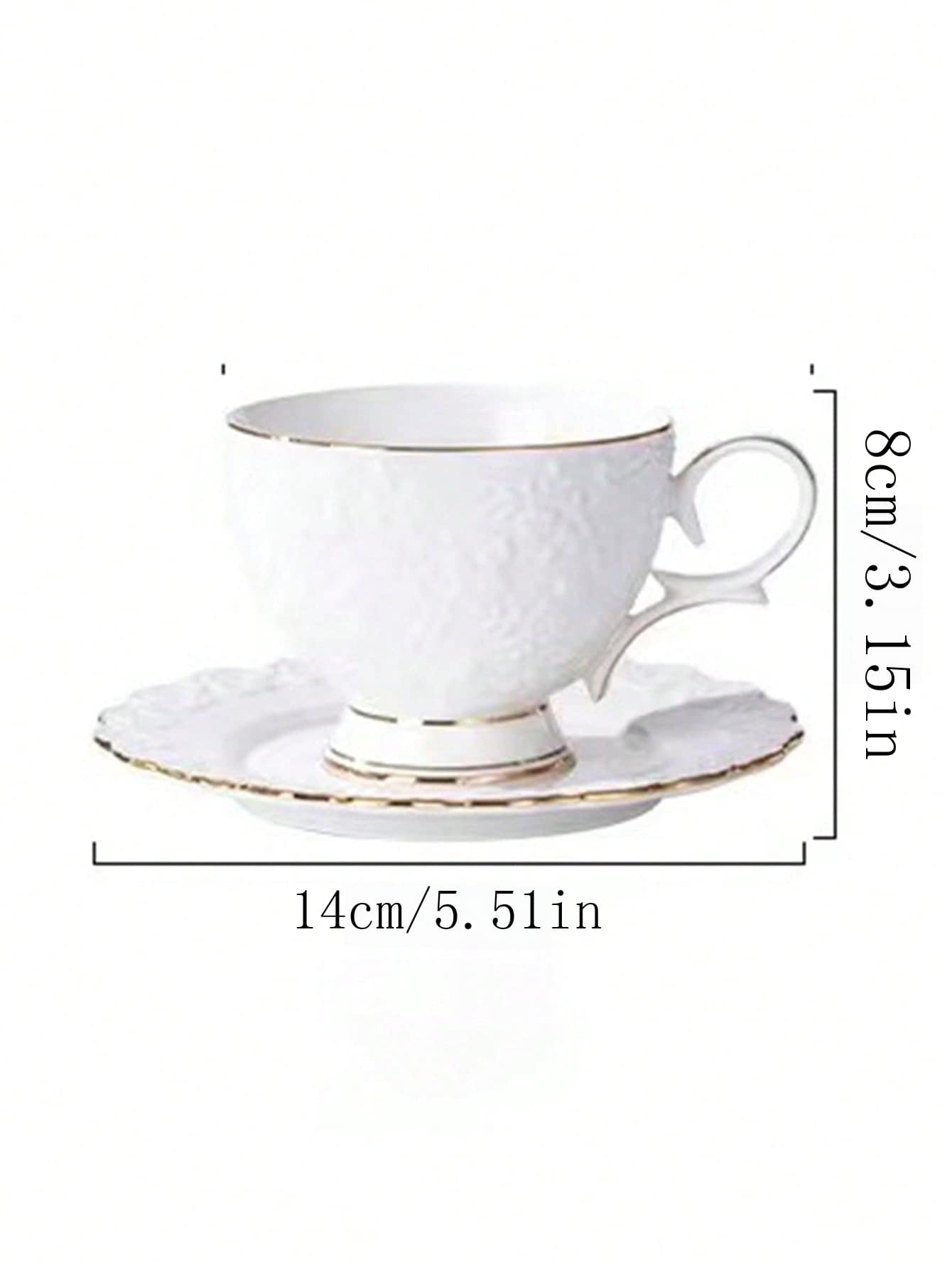 1 Pièce Tasse Et Soucoupe En Céramique Avec Relief De Style Nordique De ...
