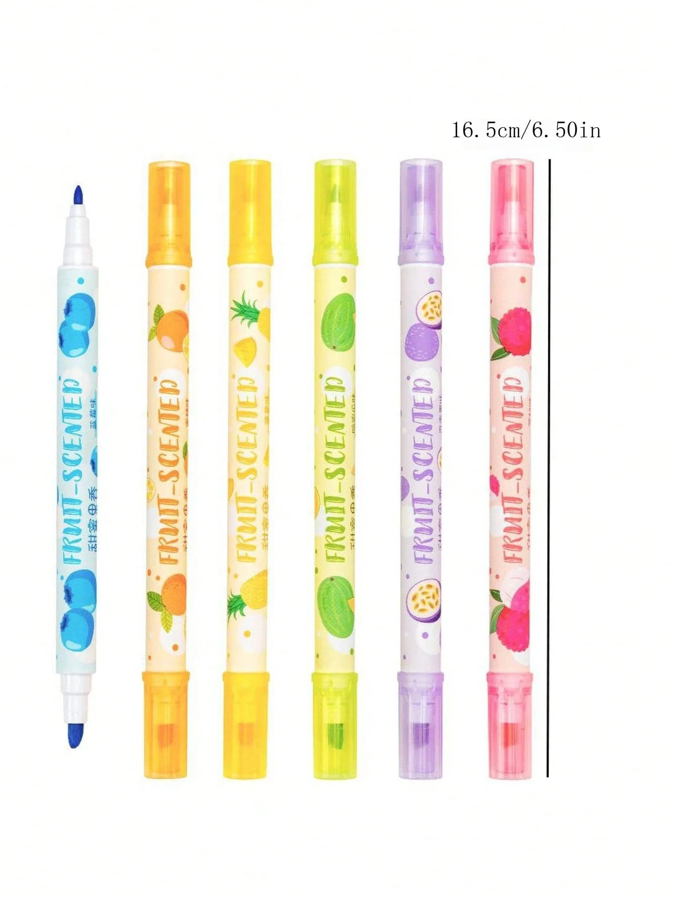 Double-Ended Fruit Scented Highlighter, Plastic Marker Pen For Student ...