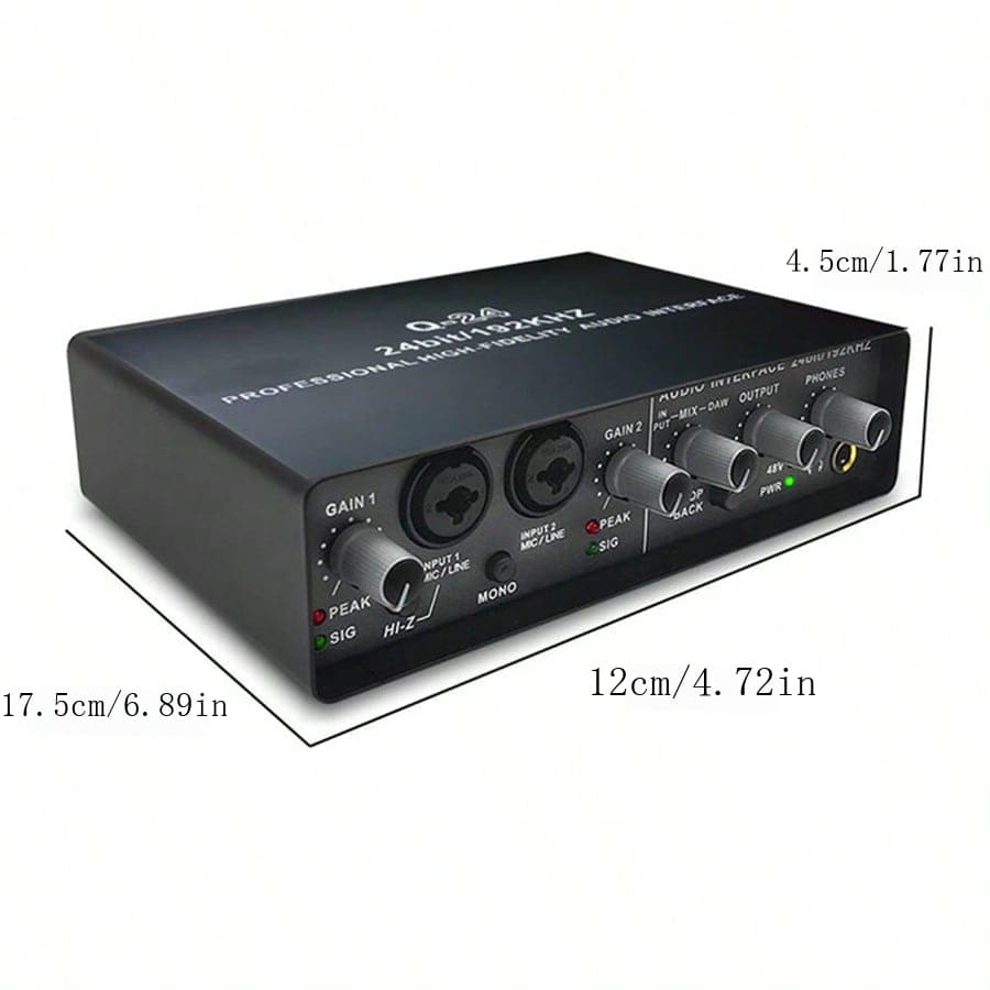 Audio Interface Professional Sound Card With Monitoring Electric Guitar ...