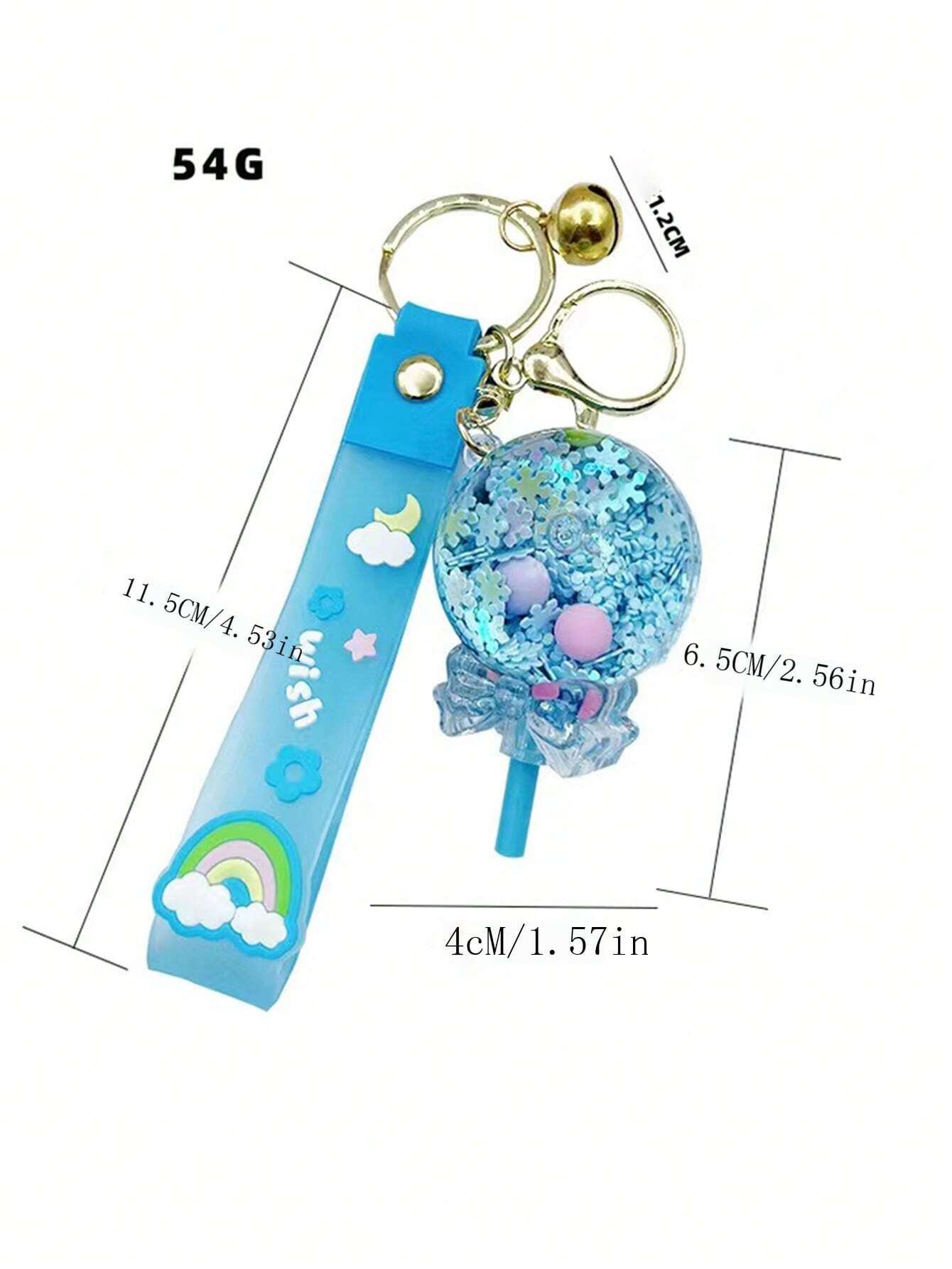 1pc Multi-Color Sand Floating Oil Lollipop Keychain, Delicate Women ...