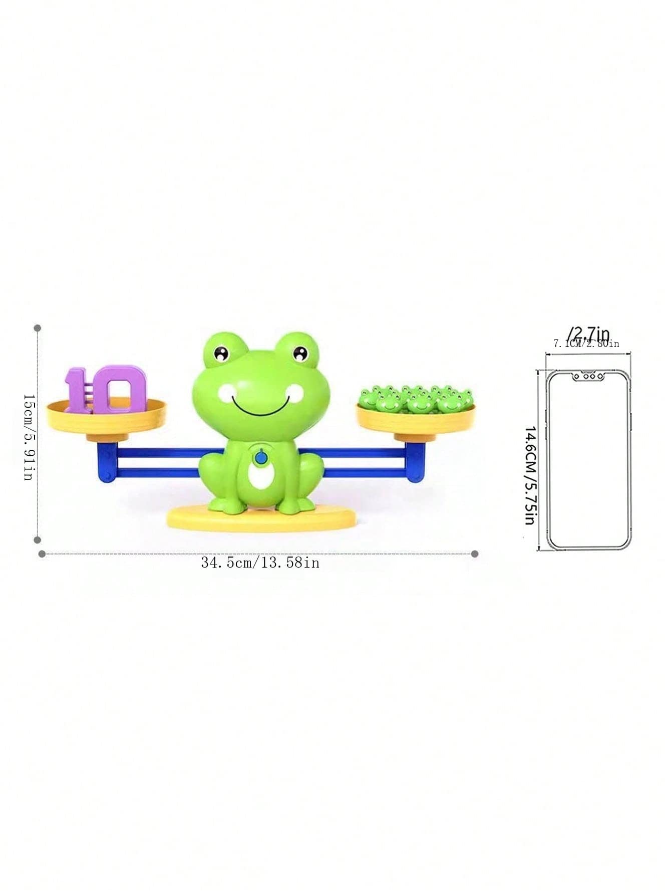 1pc Green Children's Frog-Themed Balance Scale Toy For Numeracy ...