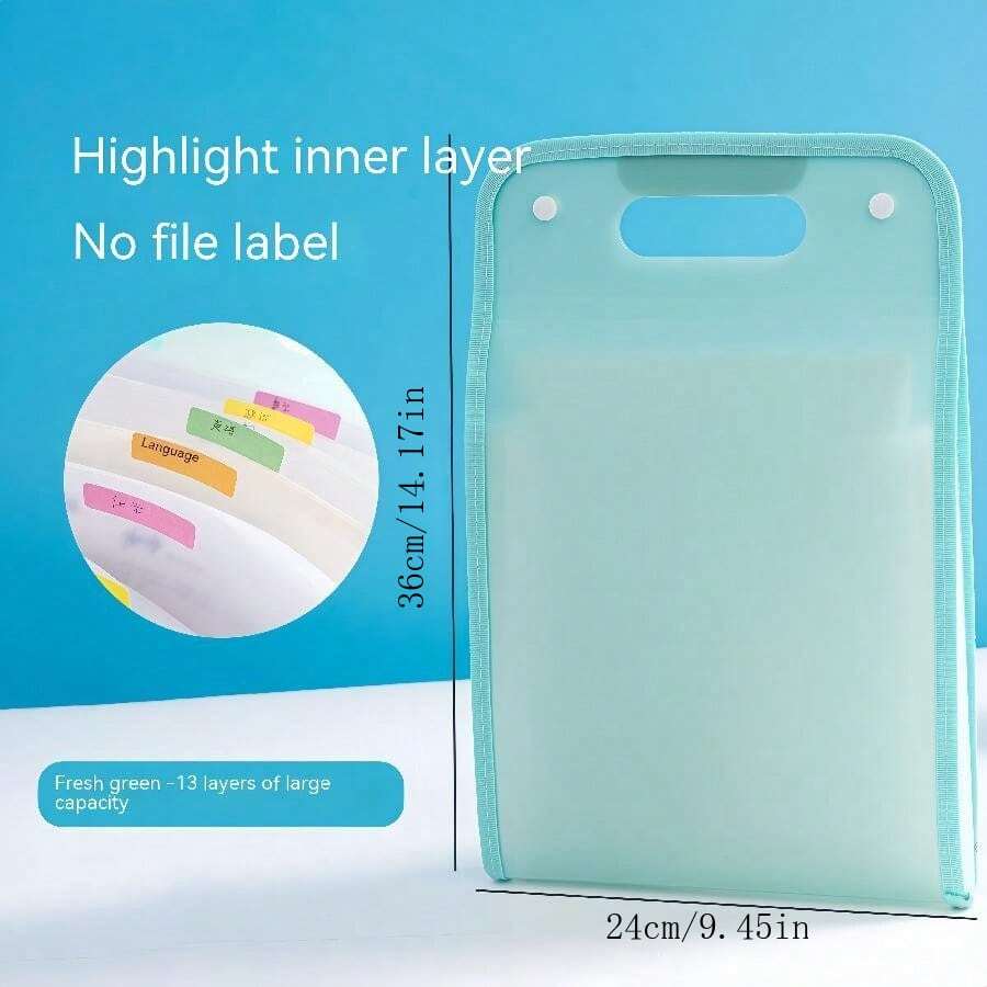 Vertical Edged Accordion Bag Pp Translucent Folder Portable Briefcase ...
