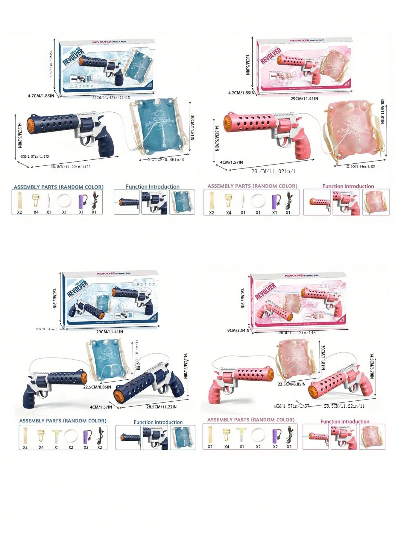 1pc Left-Handed Electric Revolver Toy Gun, Motorized Backpack With ...