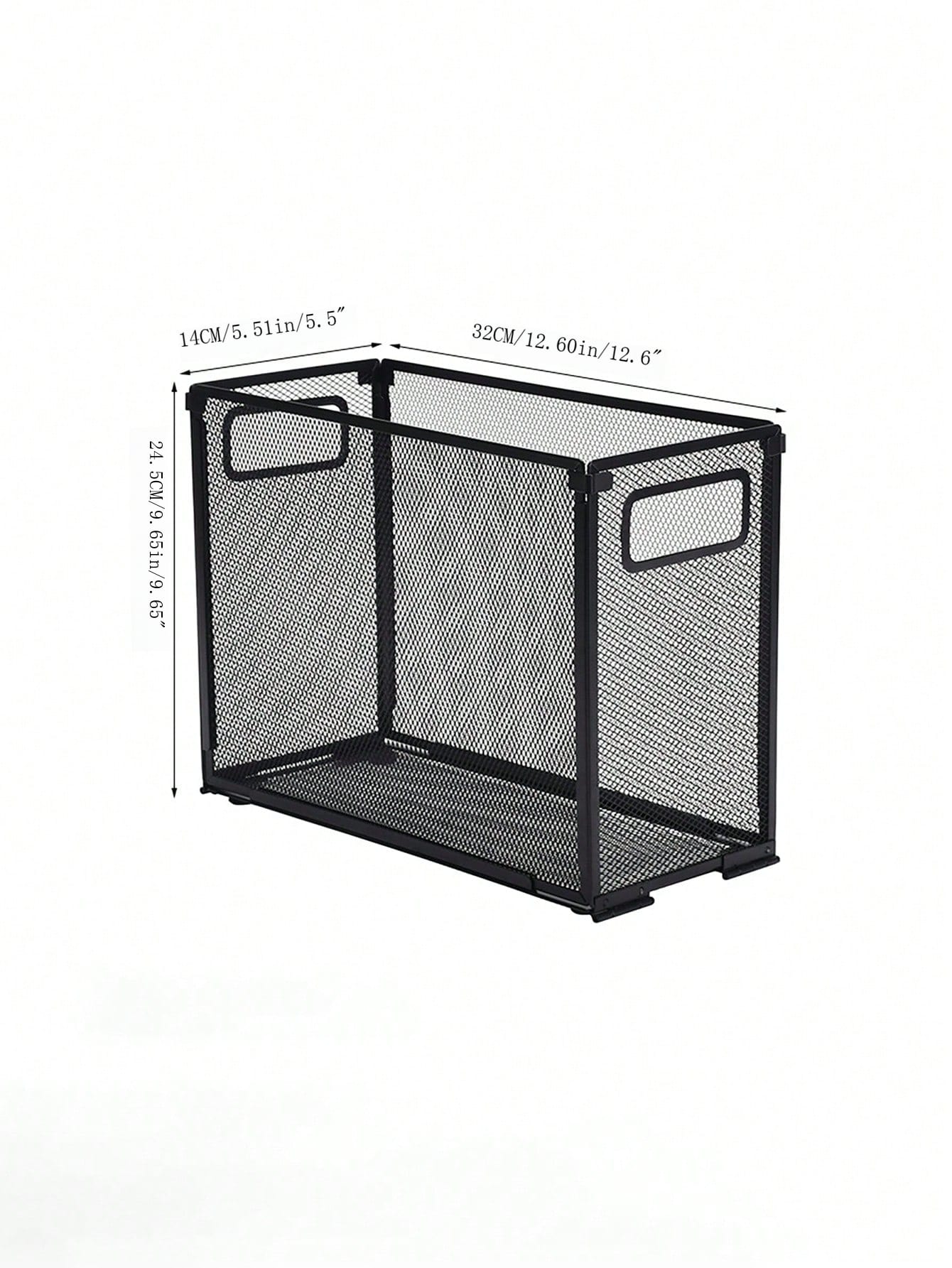 Office Folder Holder Organizer Foldable Mesh File Box Storage Crate ...