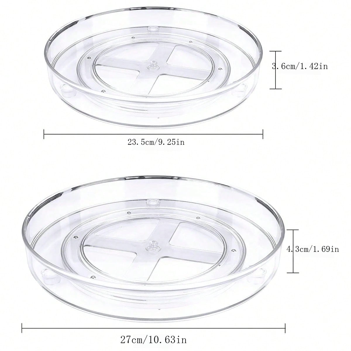 Turntable Organiser, Rotating Plate Refrigerator Transparent Spice Rack ...
