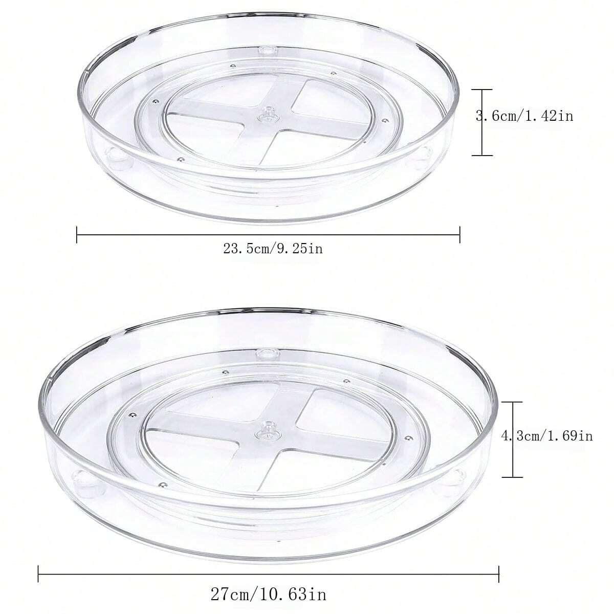 Turntable Organiser, Rotating Plate Refrigerator Transparent Spice Rack ...