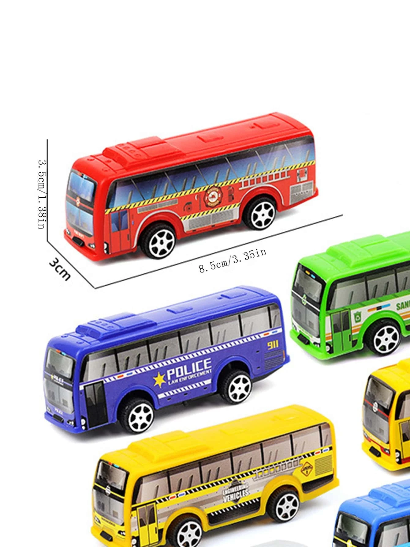 One Multi-Colored Push-Along Bus Toy Model, Random Color, Holiday Gift ...