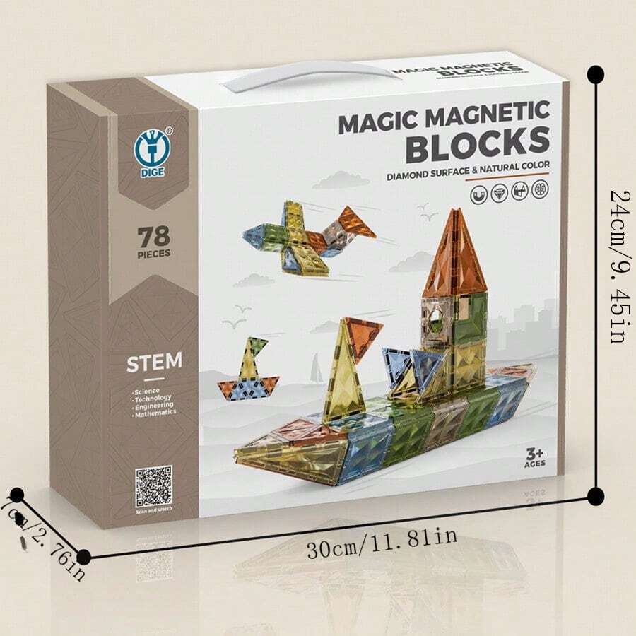 Educational Magnetic Building Blocks Toy Set For Kids, DIY Magnetic ...