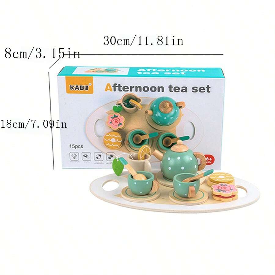 Wooden Play Tea Set With Realistic Design, Pretend Play Toy | SHEIN USA