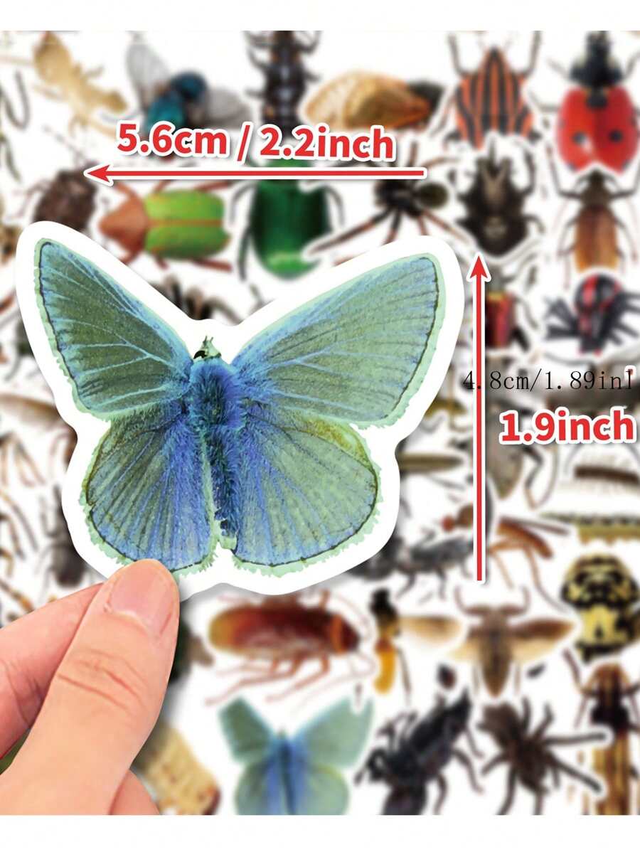 50 Sheets Of Realistic Insect Stickers With Spiders, Lizards For DIY ...