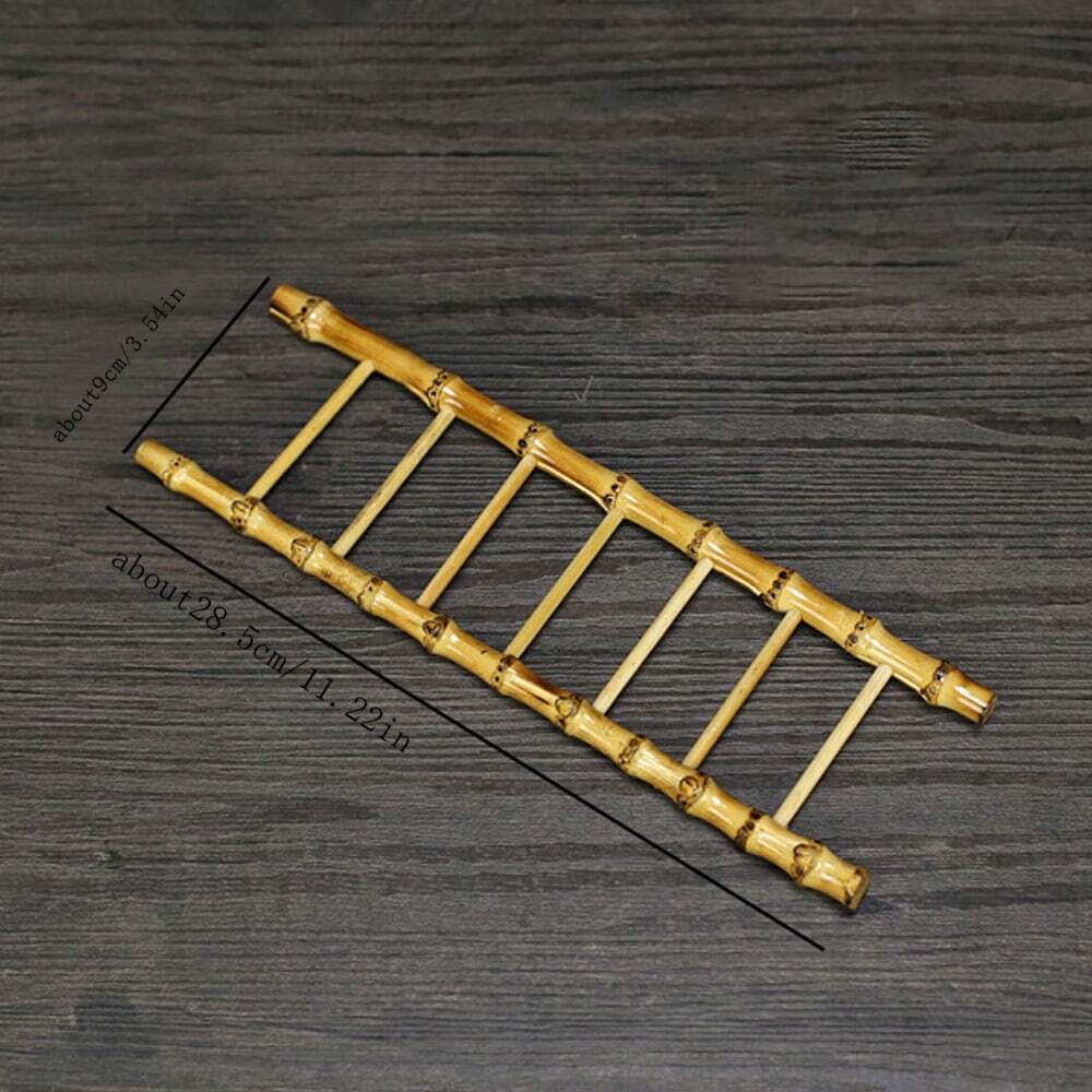 1pc Bamboo Root Small Bamboo Ladder Step By Step High Decoration Ladder ...