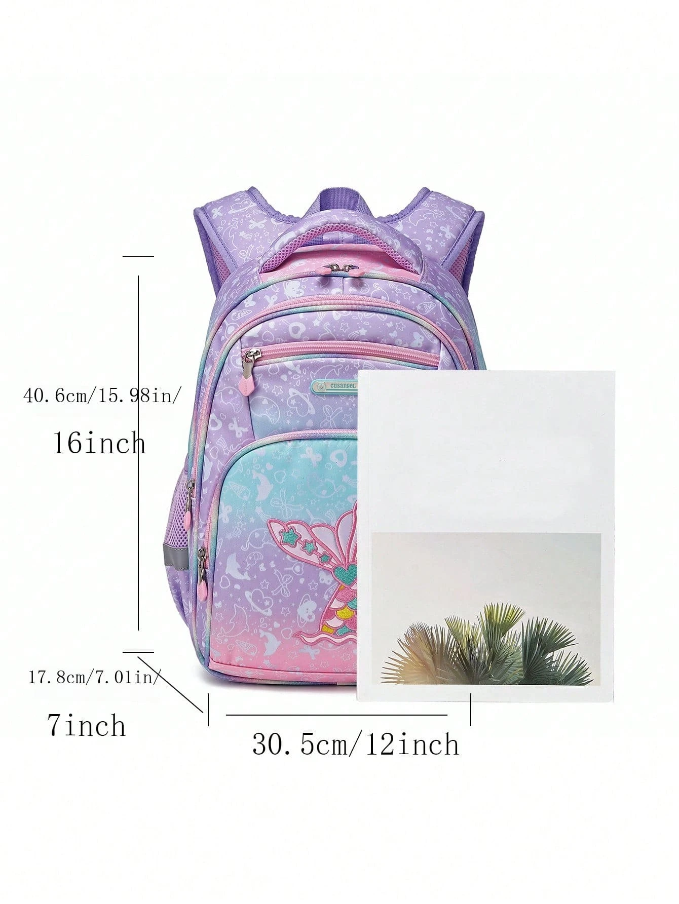 Ocean Themed Fish Tail Backpack For Elementary School Students | SHEIN USA