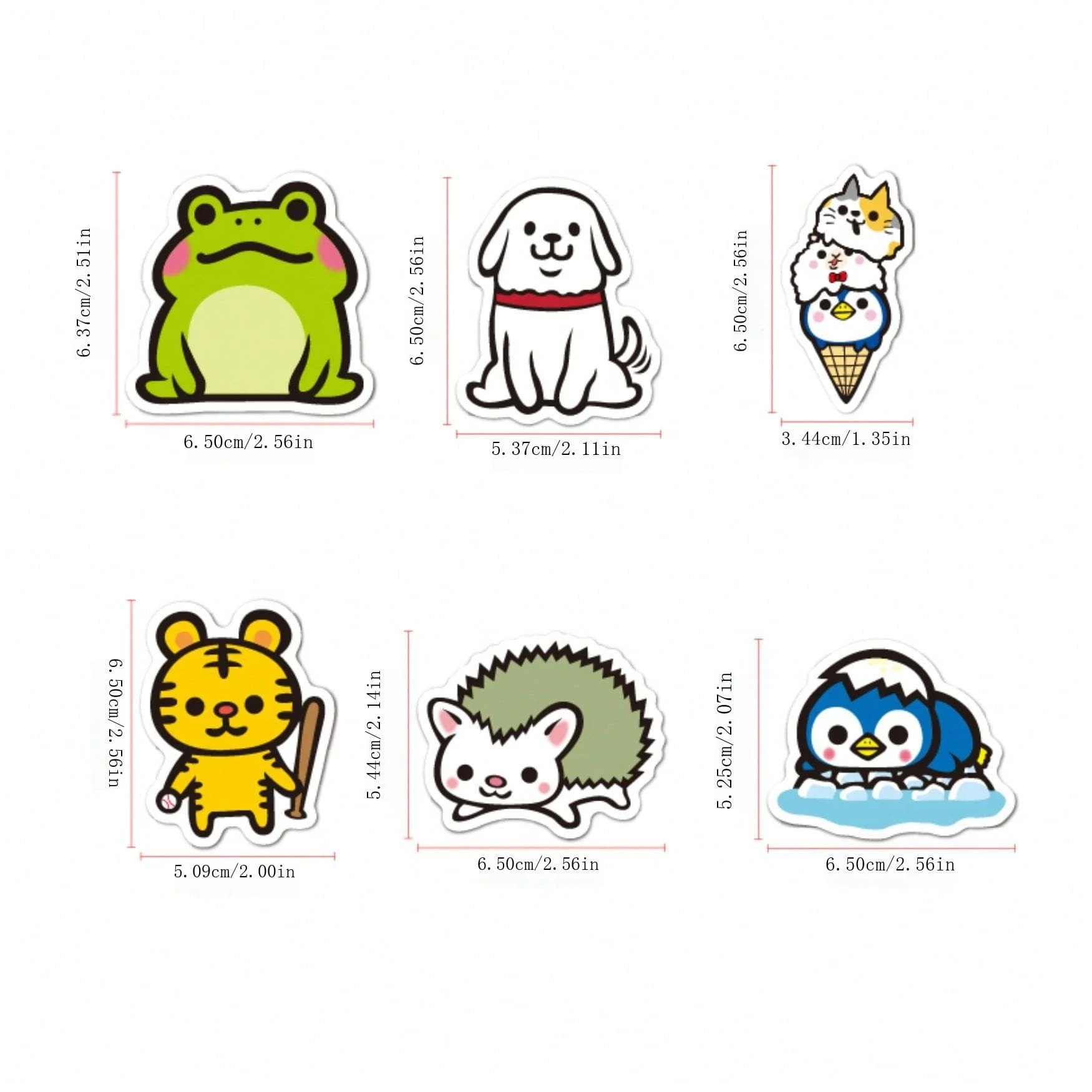 50 Sheets Hand-Drawn Cute Animal Stickers For Luggage, Refrigerator ...