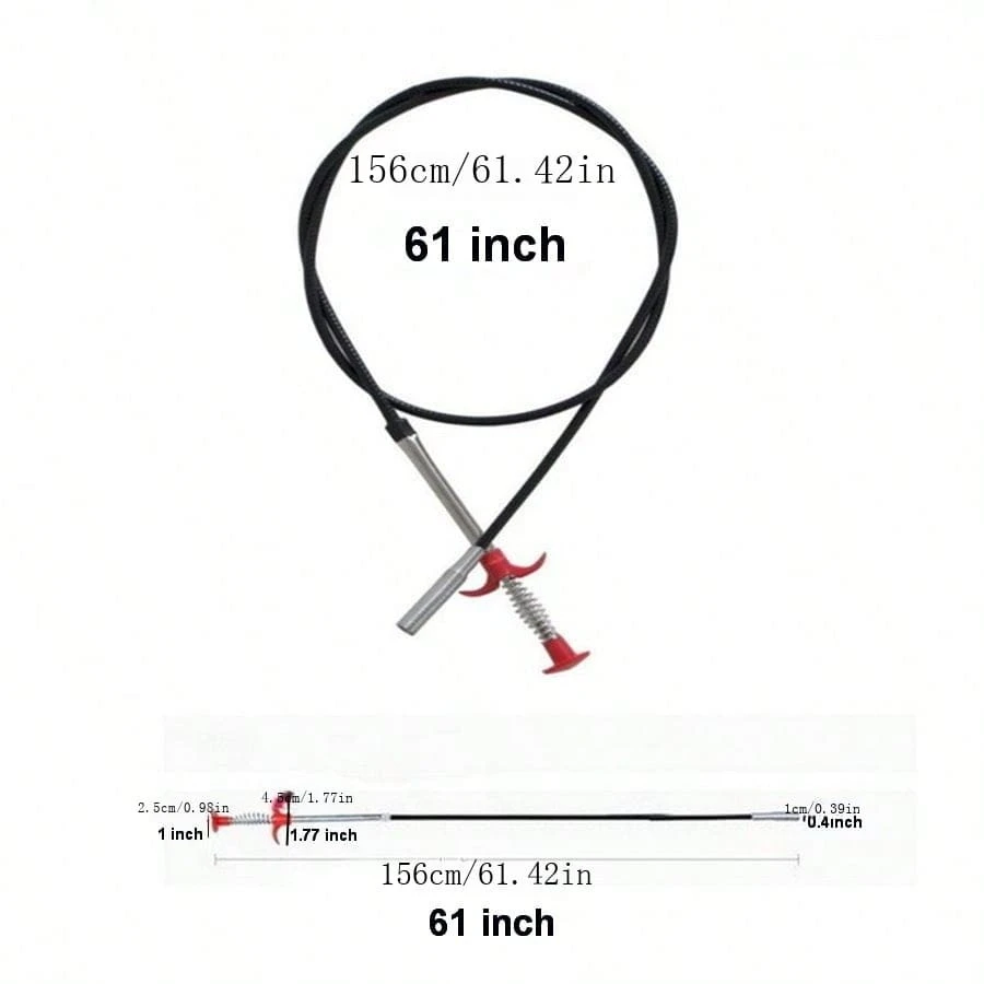 160cm 4-Claw Drain Unblocker, Home Sewer Cleaning Tool For Hair ...
