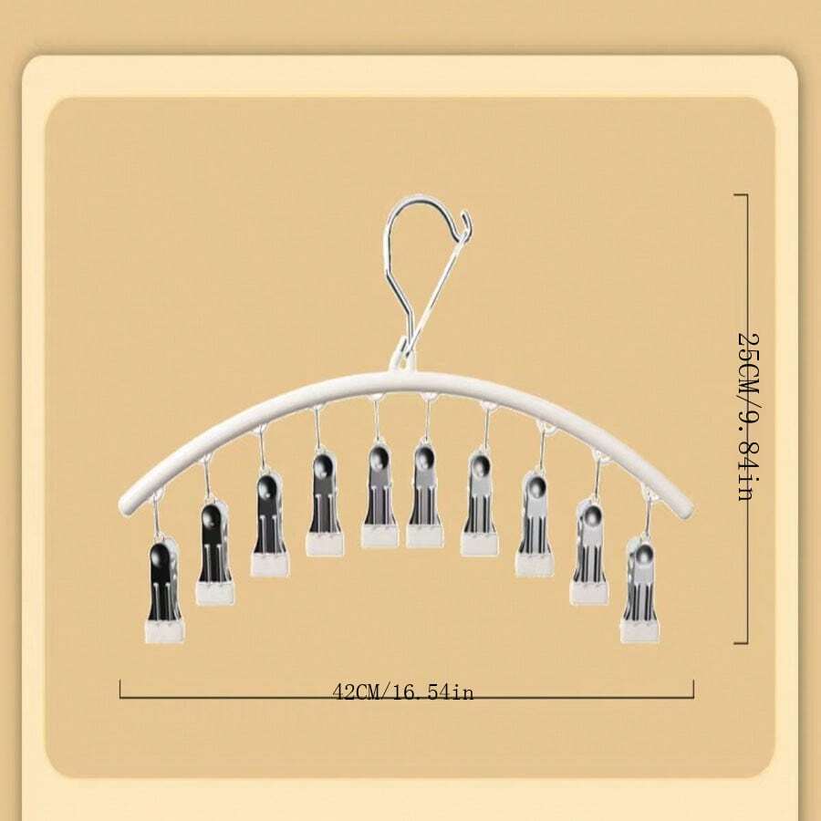 Percha de acero inoxidable con clips múltiples para calcetines y ropa interior, tendedero para ...