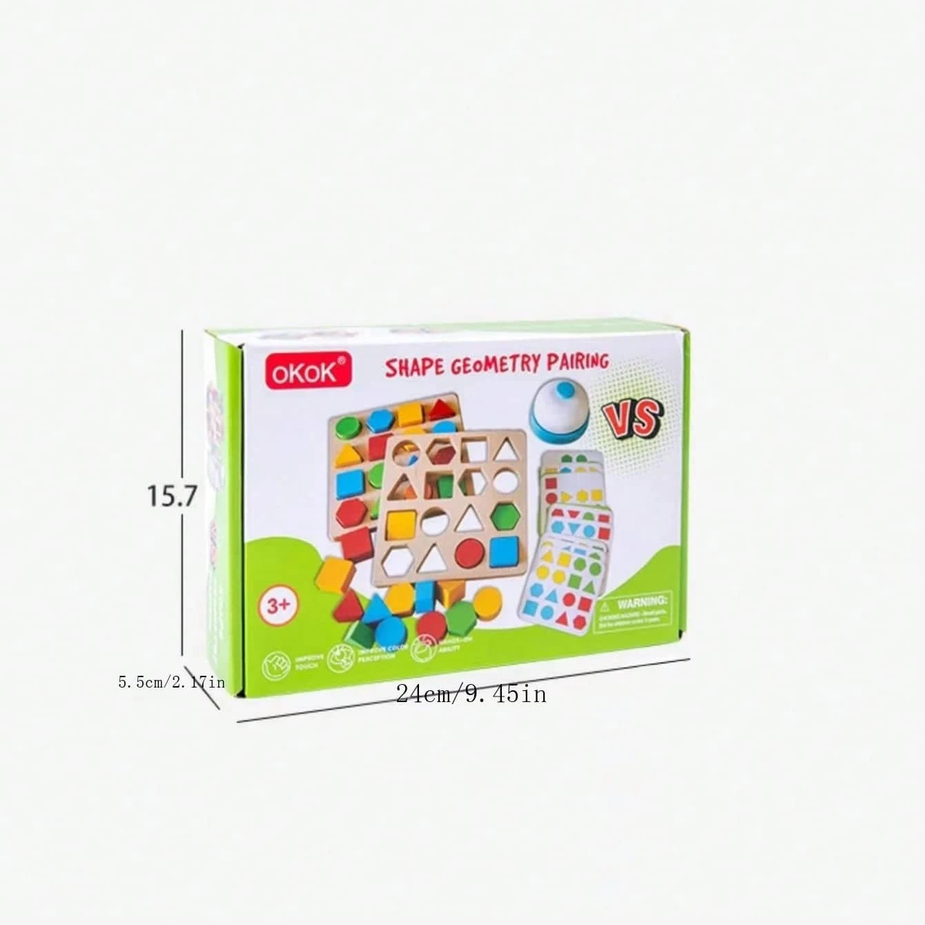 Wooden Geometric Shape Matching Sorting Puzzle, Color And Shape ...