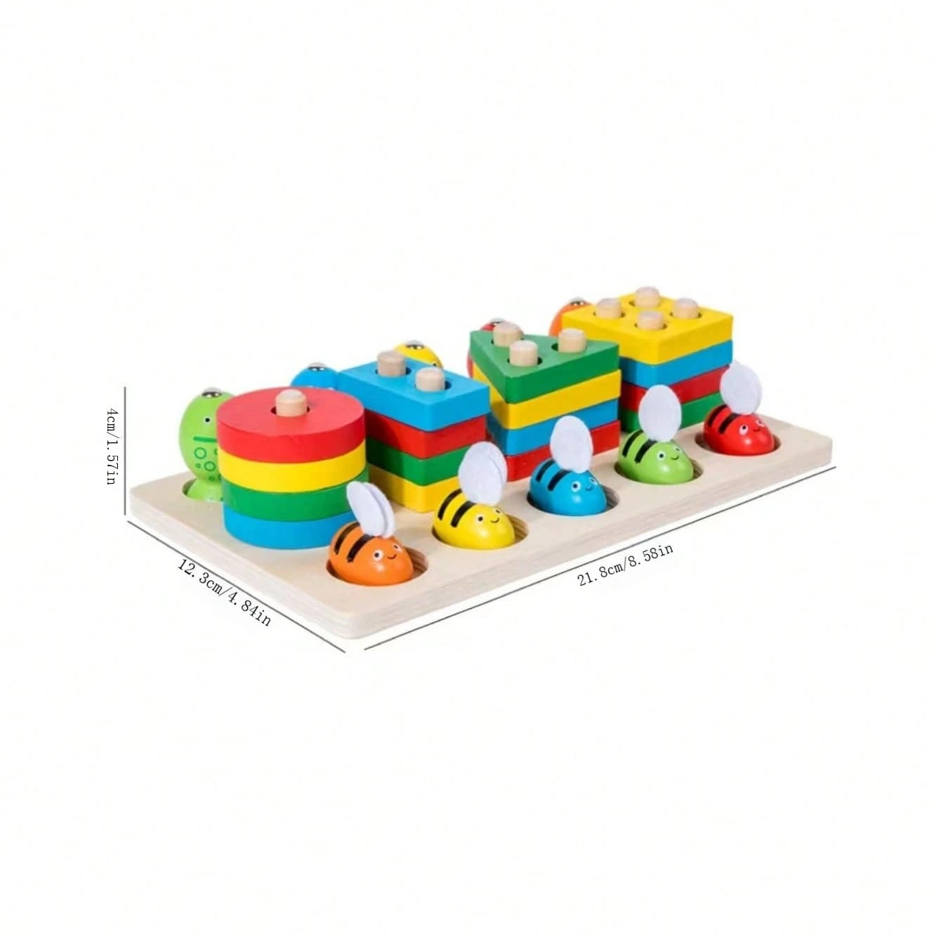 Children Toys Wooden Bee Fishing Set With Clamp Pole Montessori Early ...