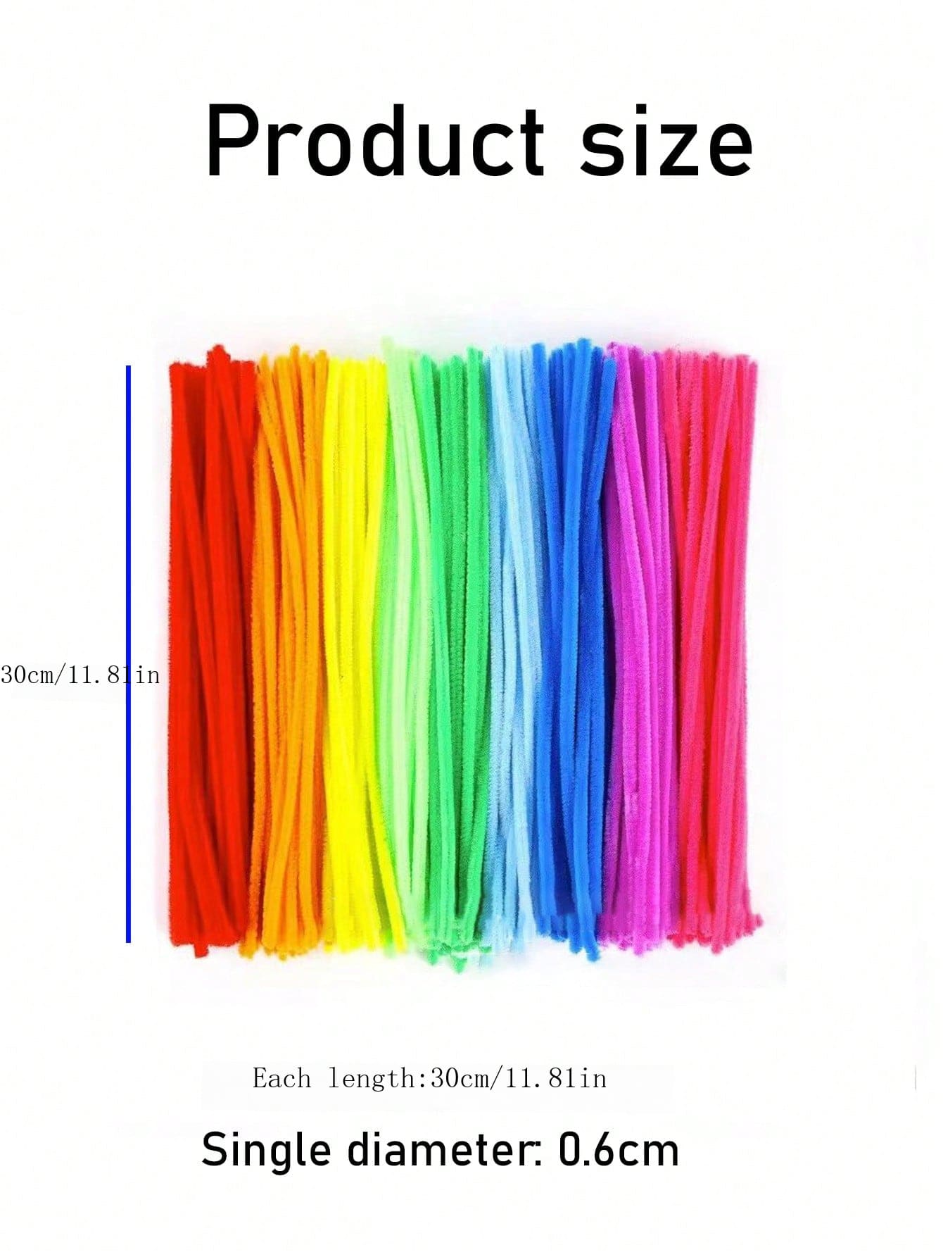 20pcs Twist Rod & Woolen Root & Plush Strip Toy For Kids Handicraft ...