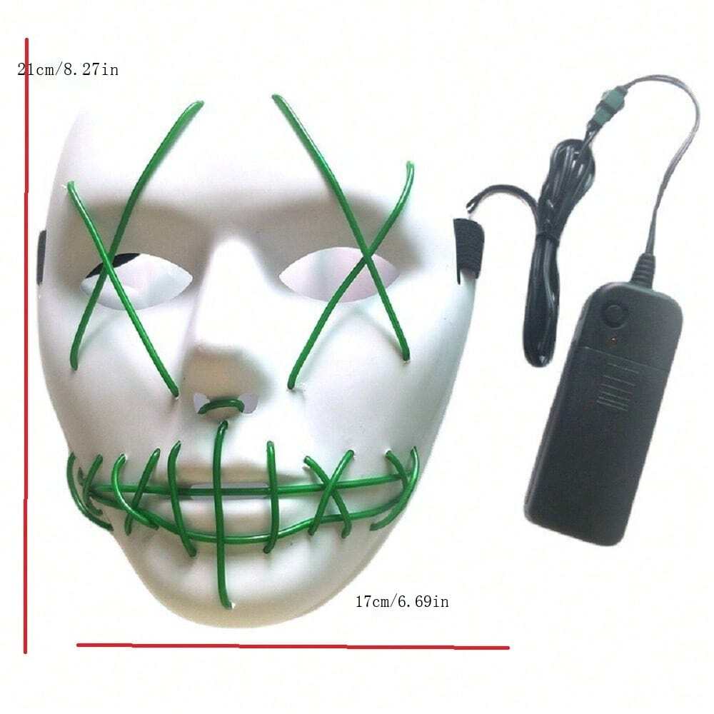 Halloween Light-Up Mask Horrifying Ghost Face Party Cosplay Bar Prop ...