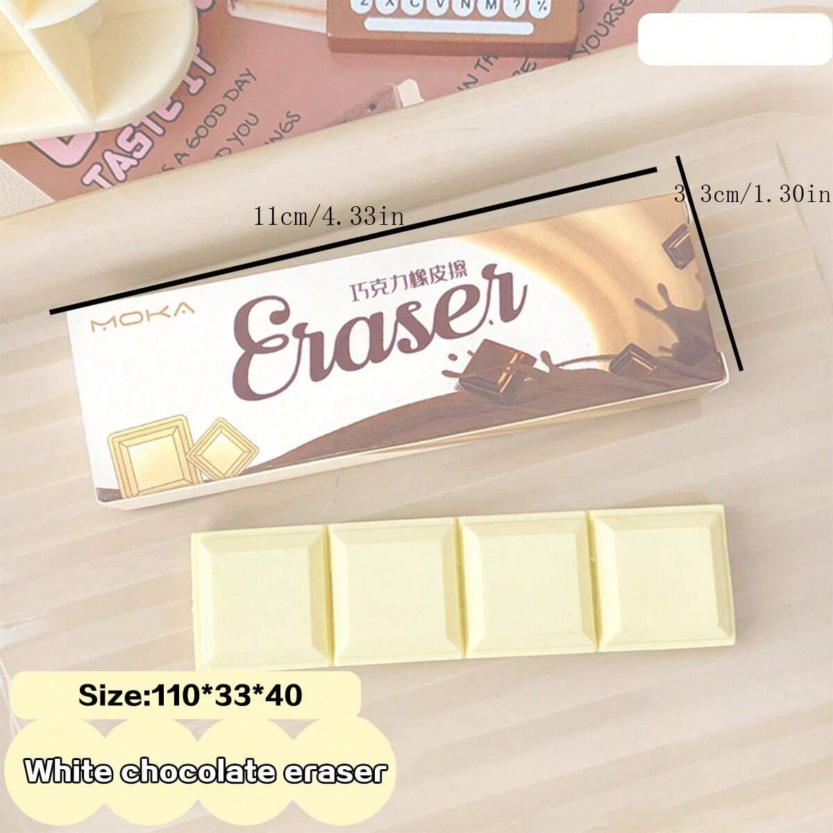 1 Box Snack Shaped Rubber Eraser Set With Realistic Chocolate Design ...