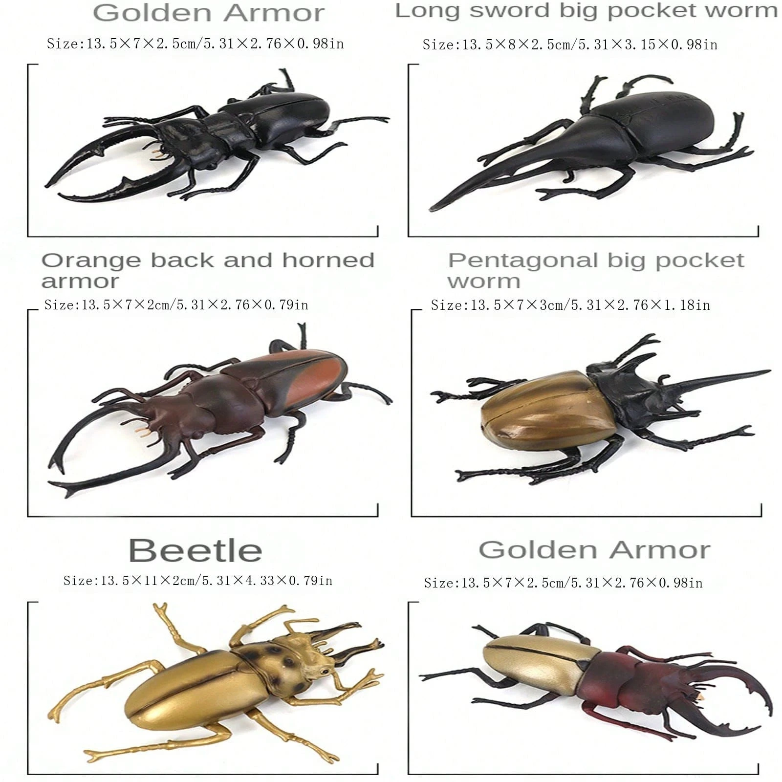 Realistic Large PVC Simulation Cute Insect Animal Toy Children Gift Set ...