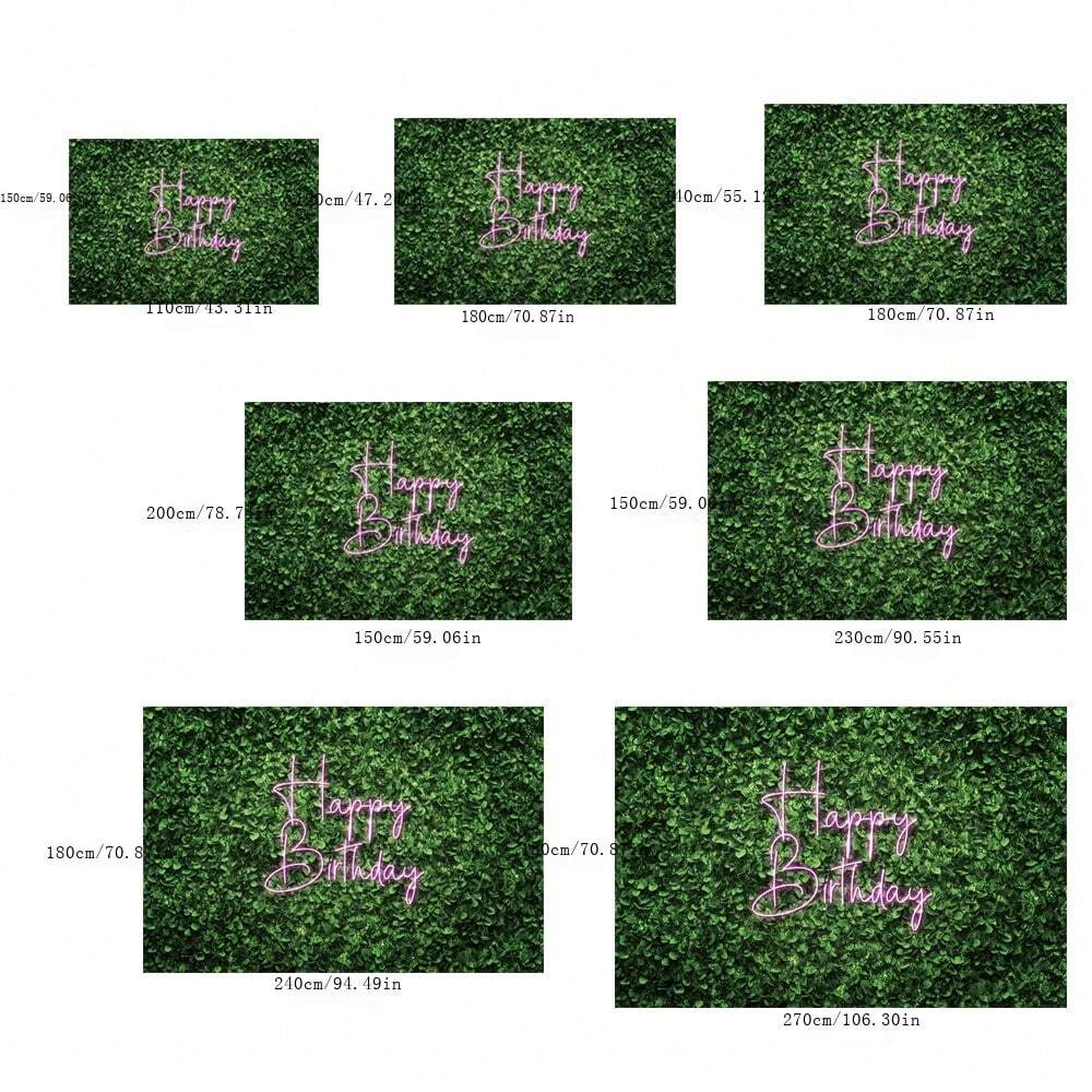 Neon Happy Birthday Background Cloth Green Leaf Countryside Spring ...