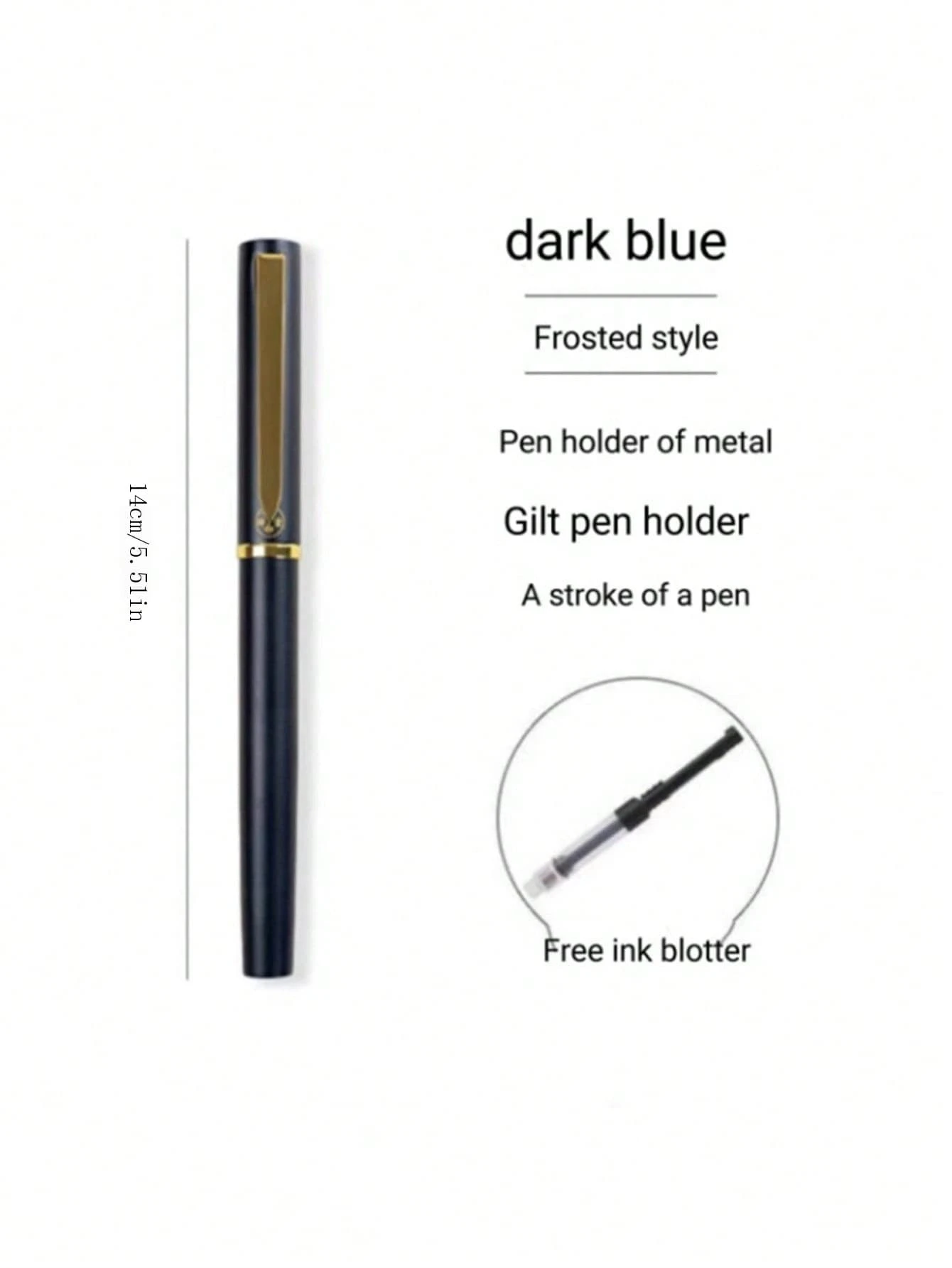 Conjunto de Caneta Pincel de Script Regular Pequena Tipo Caneta de Metal com Cartucho de Tinta ...