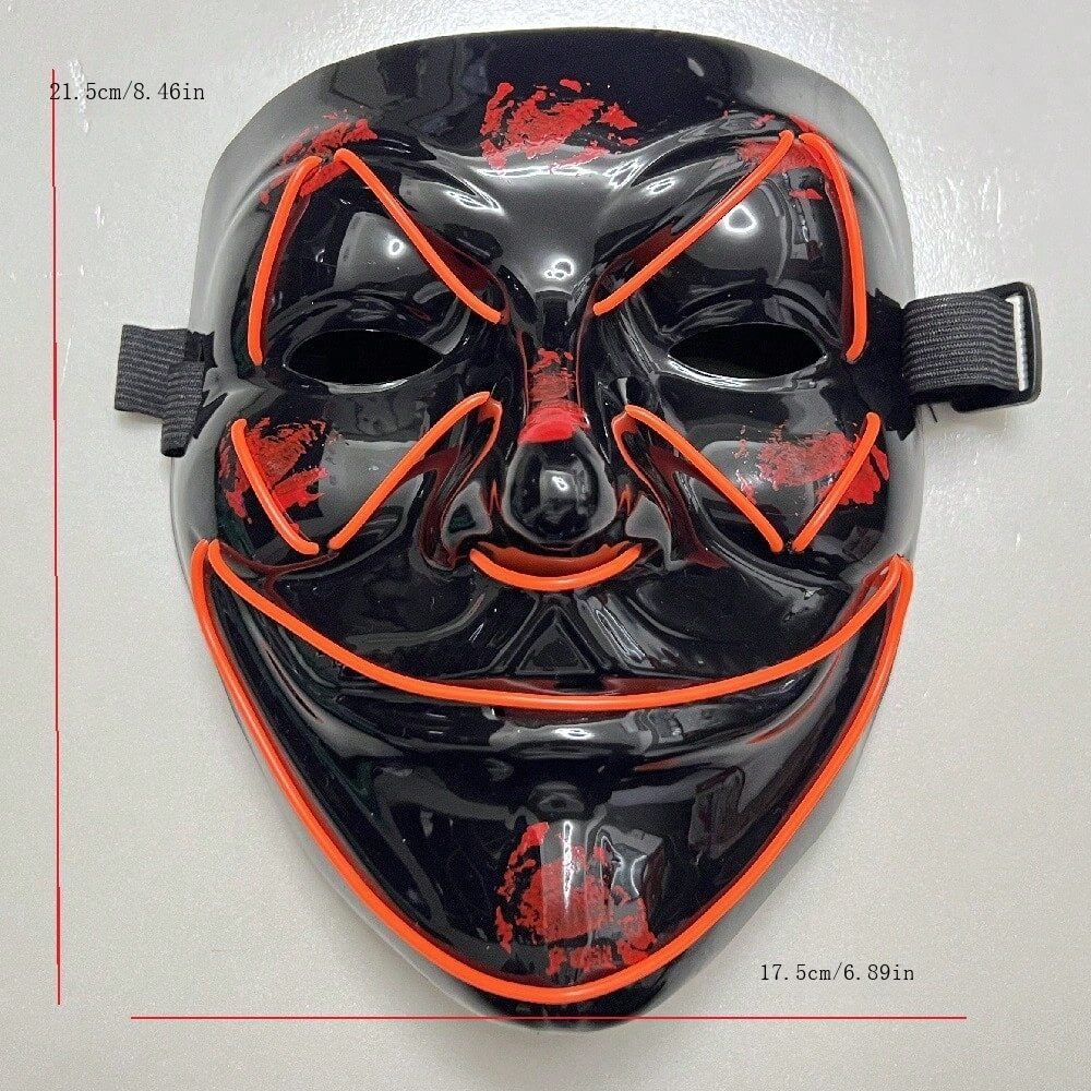 Black V Halloween Glowing Mask For Bar Party Prop, Cosplay, Hacker With ...